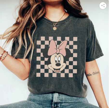 Minnie Checkered Comfort PNG, Vintage Minnie Mouse PNG, Disn - Inspire ...