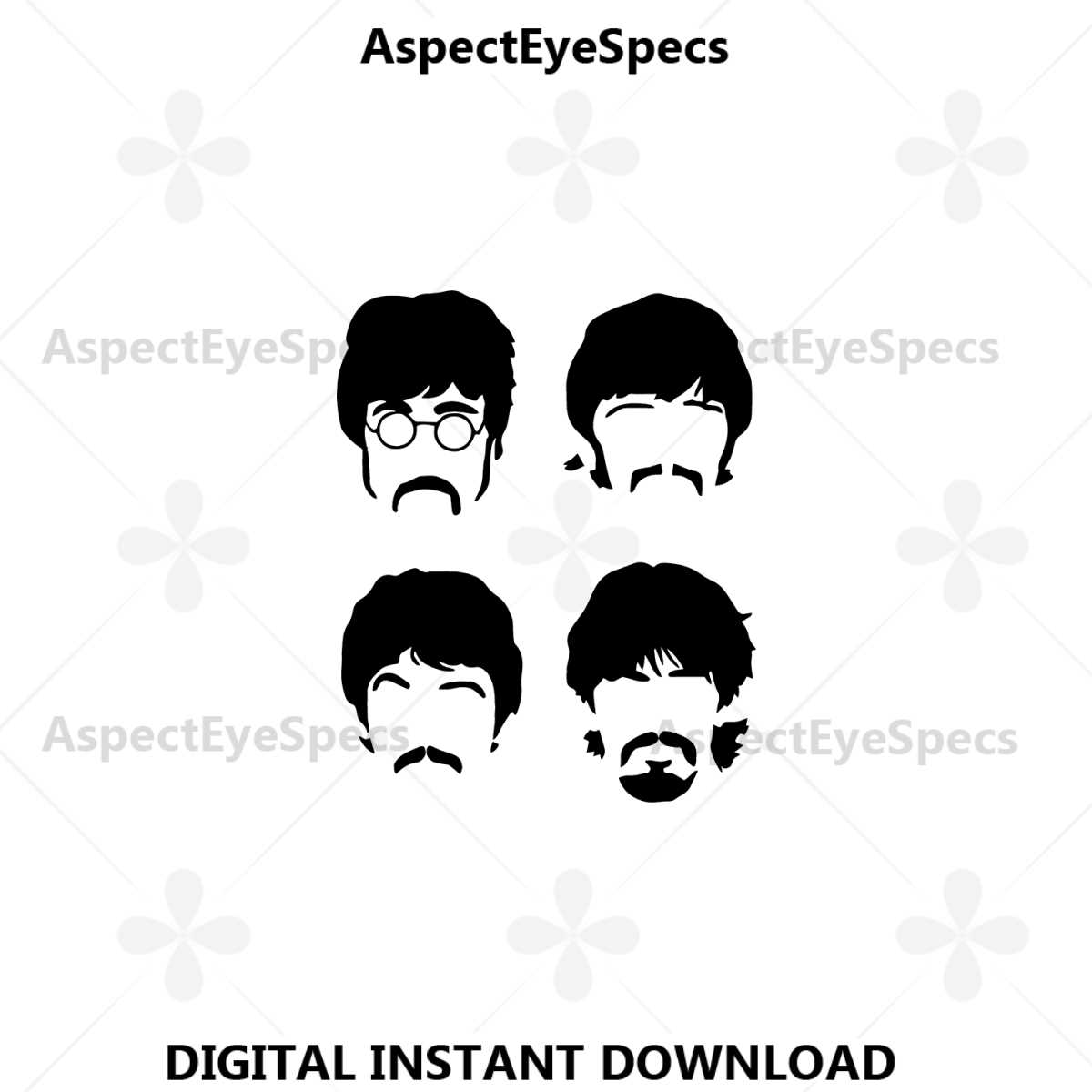 The Beatles Svg, Face Silhouette Svg, Beatles Face Cricut Sv | Inspire ...