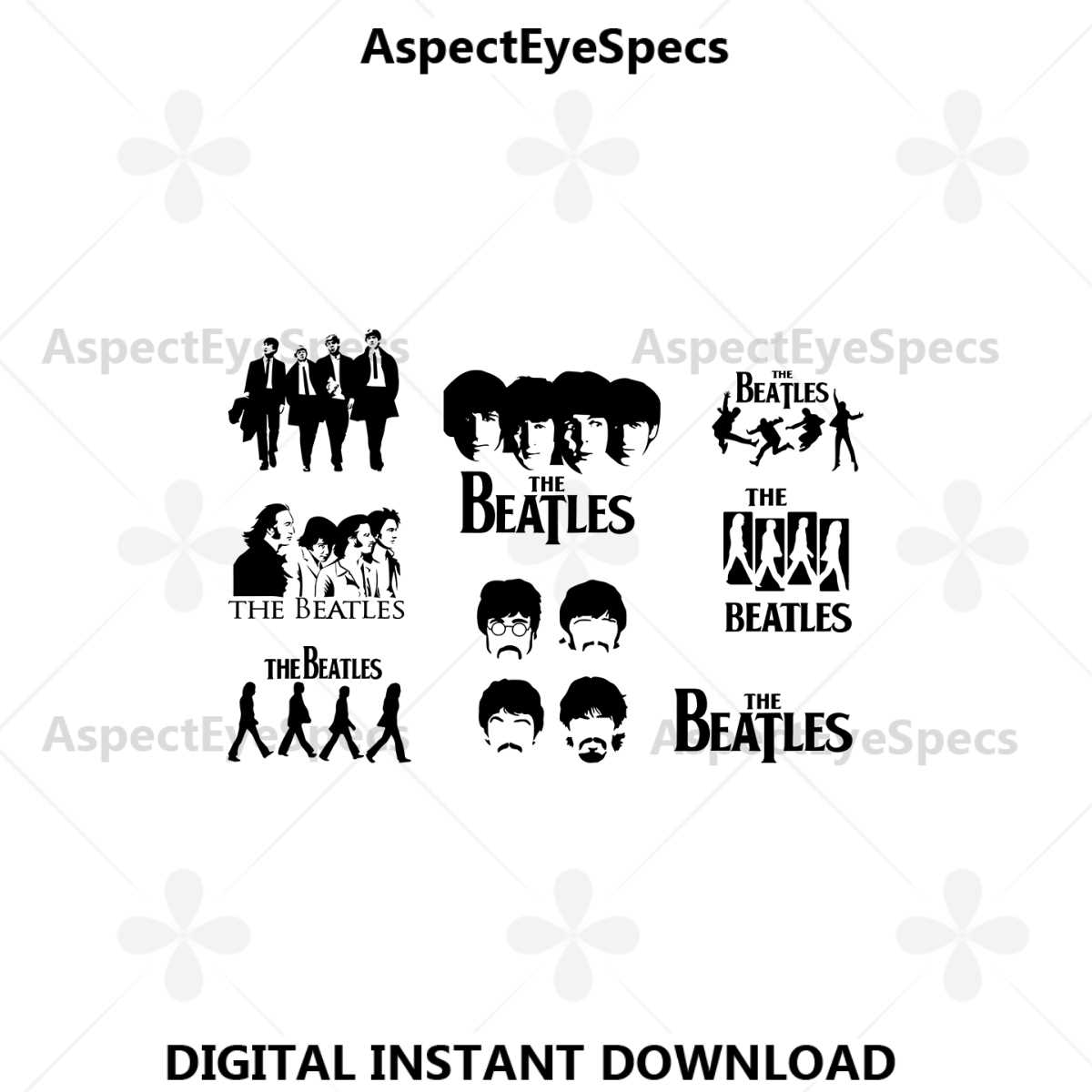 The Beatles Bundle, Beatles Band Svg, The Beatles Silhouette | Inspire ...