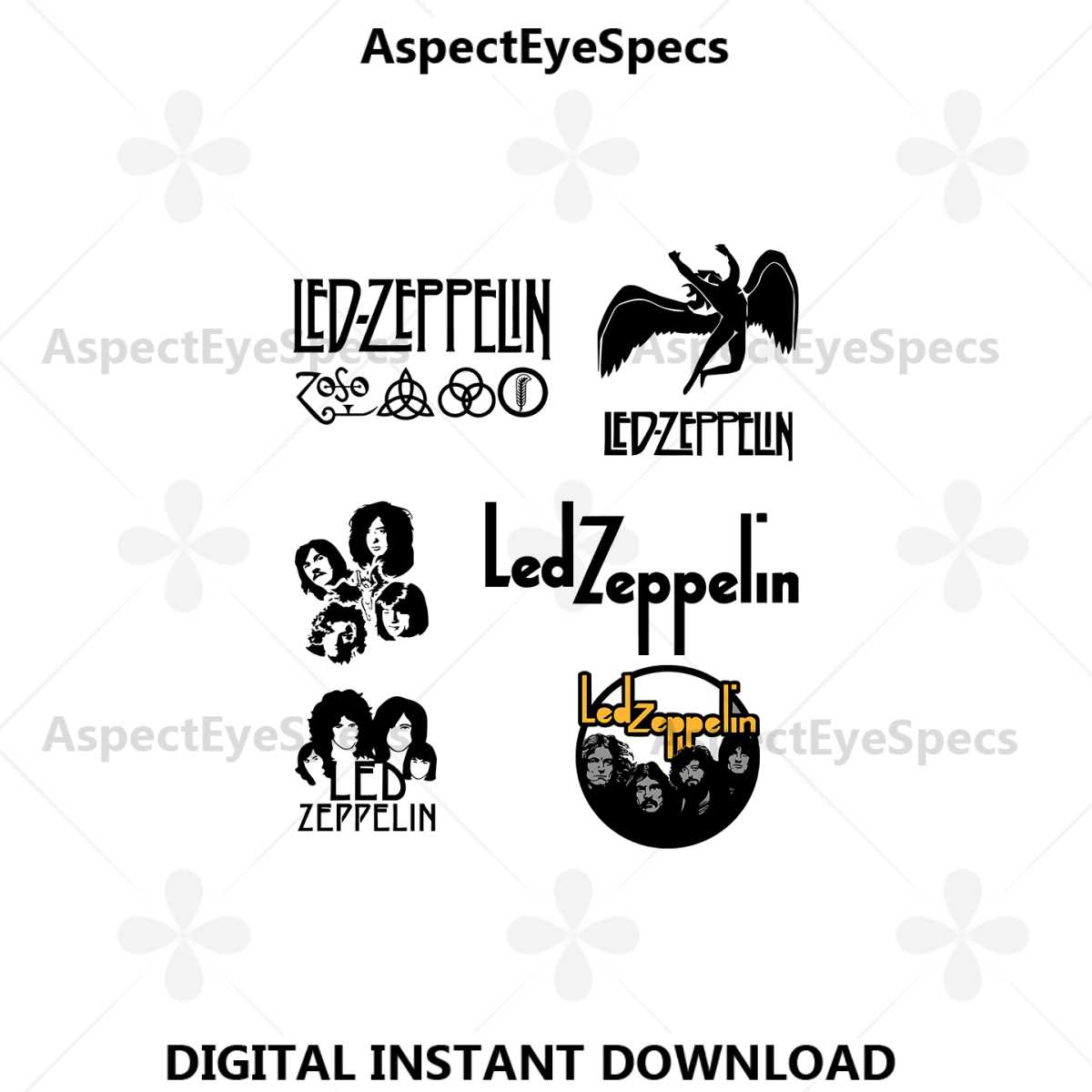 Bundle Led Zeppelin Svg, Led Zeppelin Logo Svg, Led Zeppelin | Inspire ...