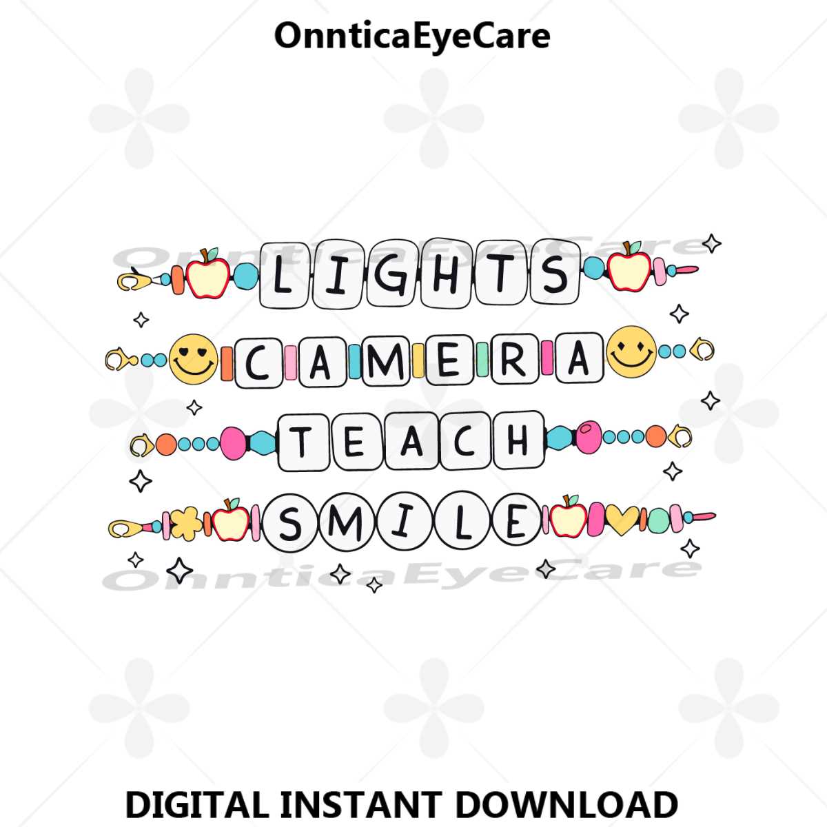 Lights Camera Teach Smile Teacher Svg, Groovy Teacher Svg, T | Inspire ...