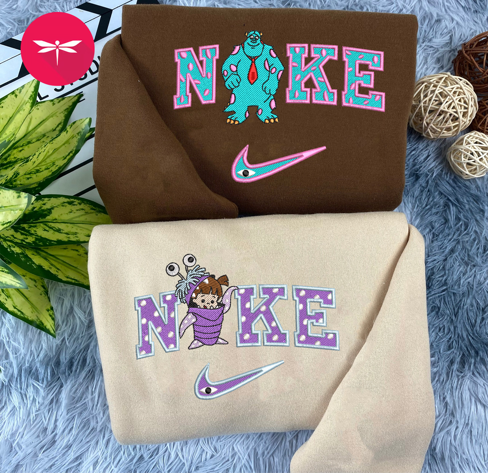 Nike Couple Sully And Boo Embroidery Hoodie, Monsters Couple | Inspire ...