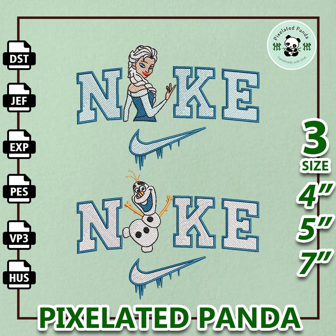 Nike Couple Elsa And Olaf Embroidery Design, Frozen Couple N | Inspire ...