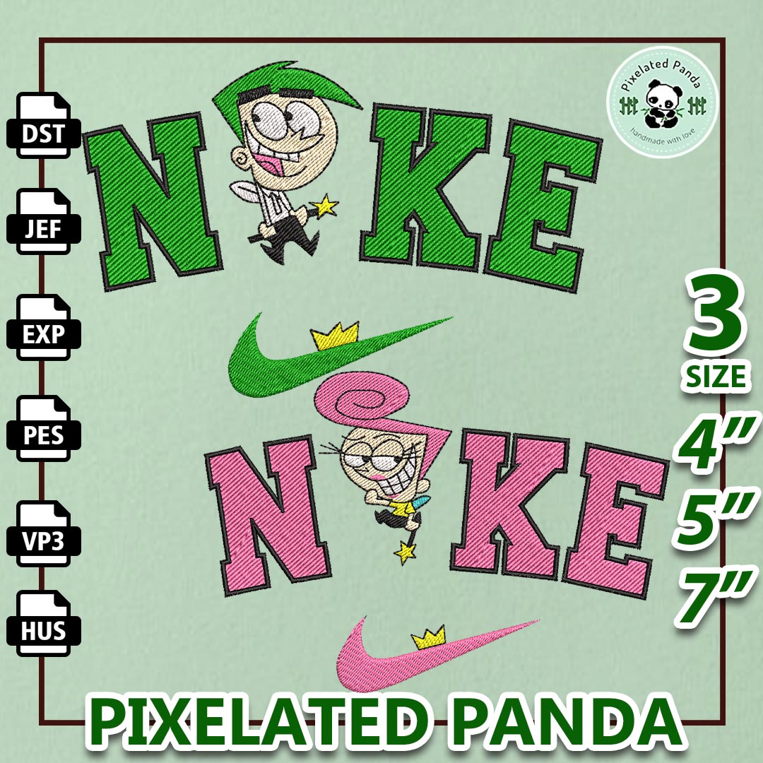 Nike Cosmo and Wanda Embroidery Design, Fairly Odd Parents C | Inspire ...