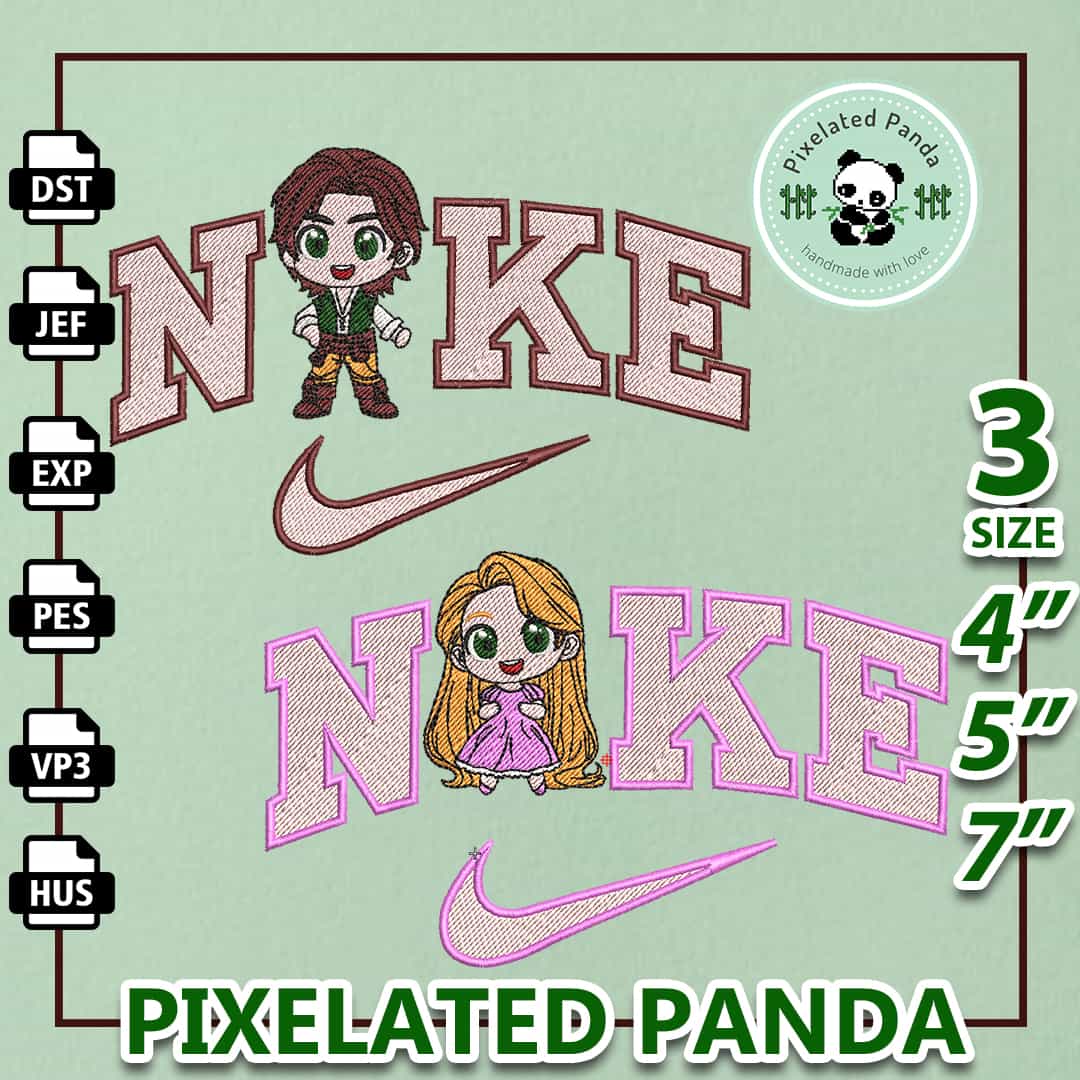 Nike Princess And Prince Embroidery Design, Rapunzel Couple | Inspire ...