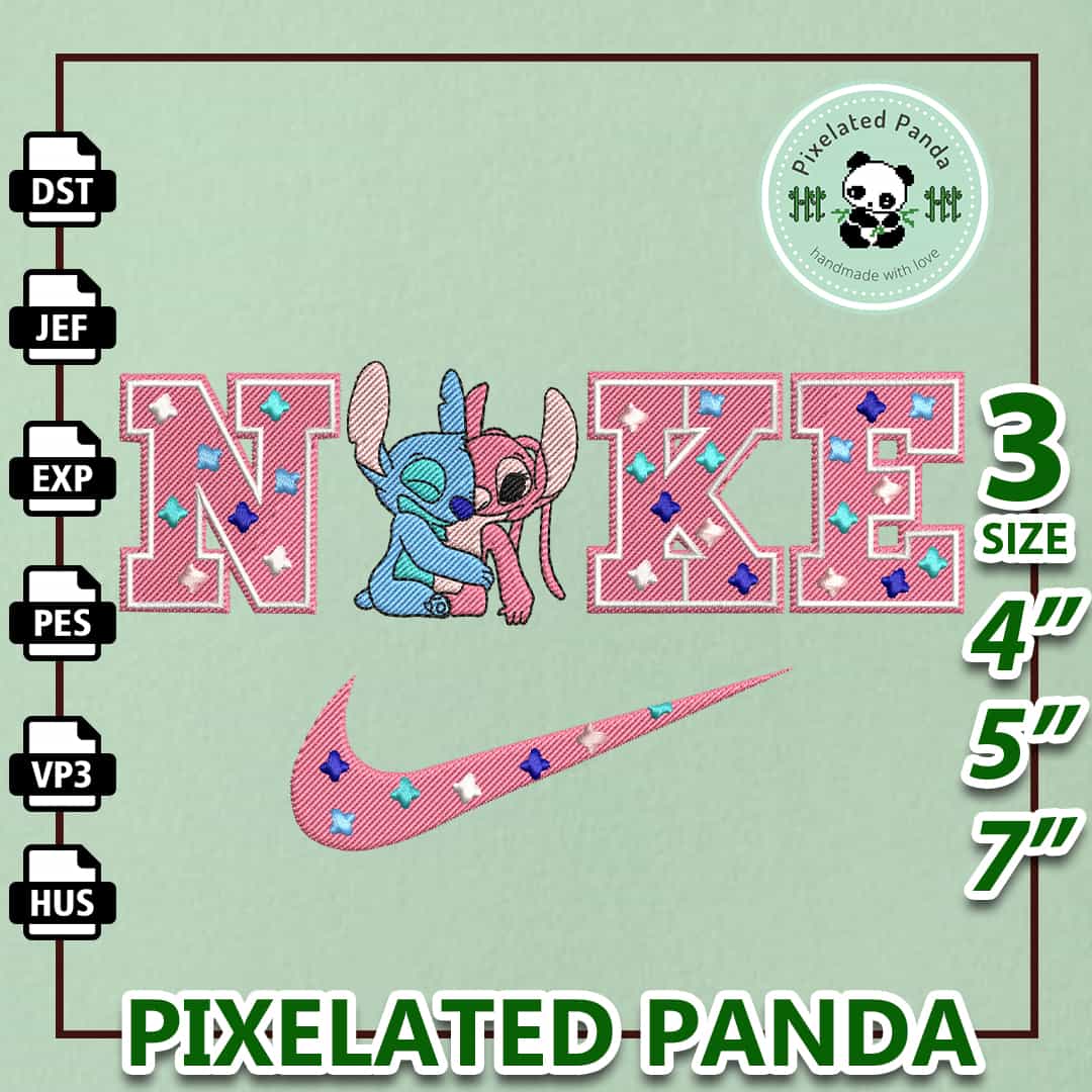 Nike Stitch And Angel Embroidery Design, Stitch Couple Nike | Inspire ...