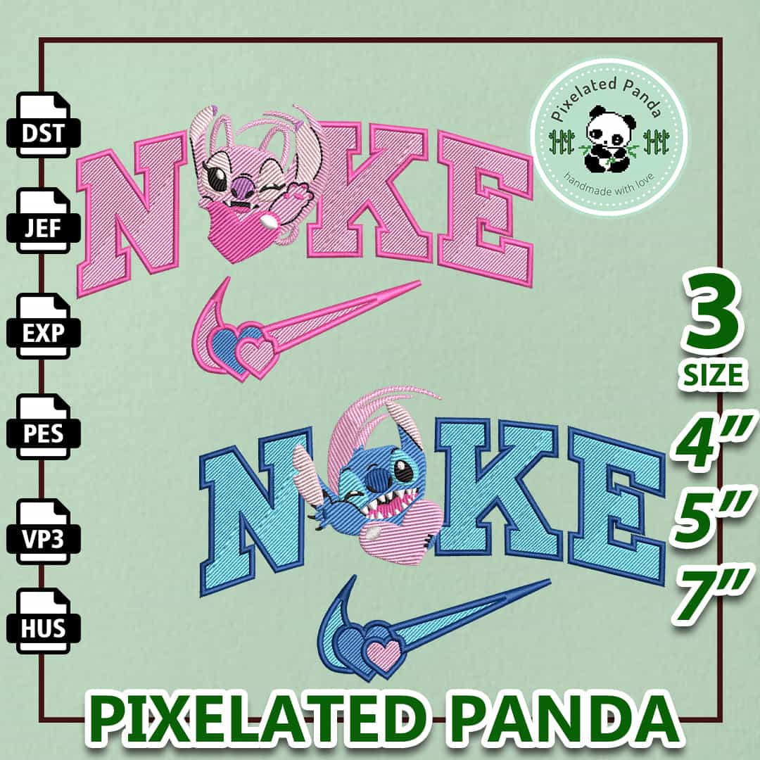 Nike Stitch And Angel Embroidery Design, Lovers Couple Nike | Inspire ...