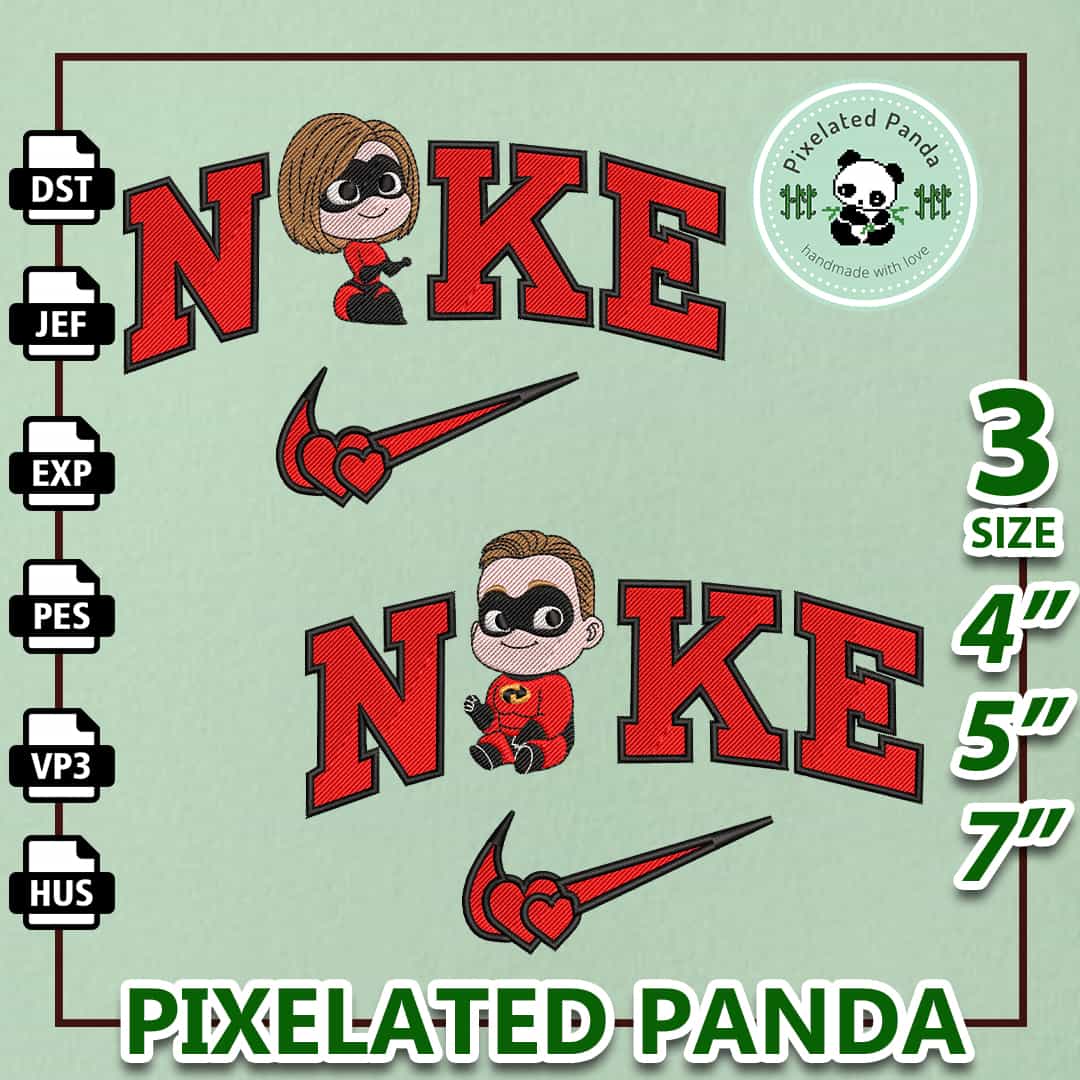 Nike Helen Parr and Bob Parr Embroidery Design, Incredibles | Inspire ...