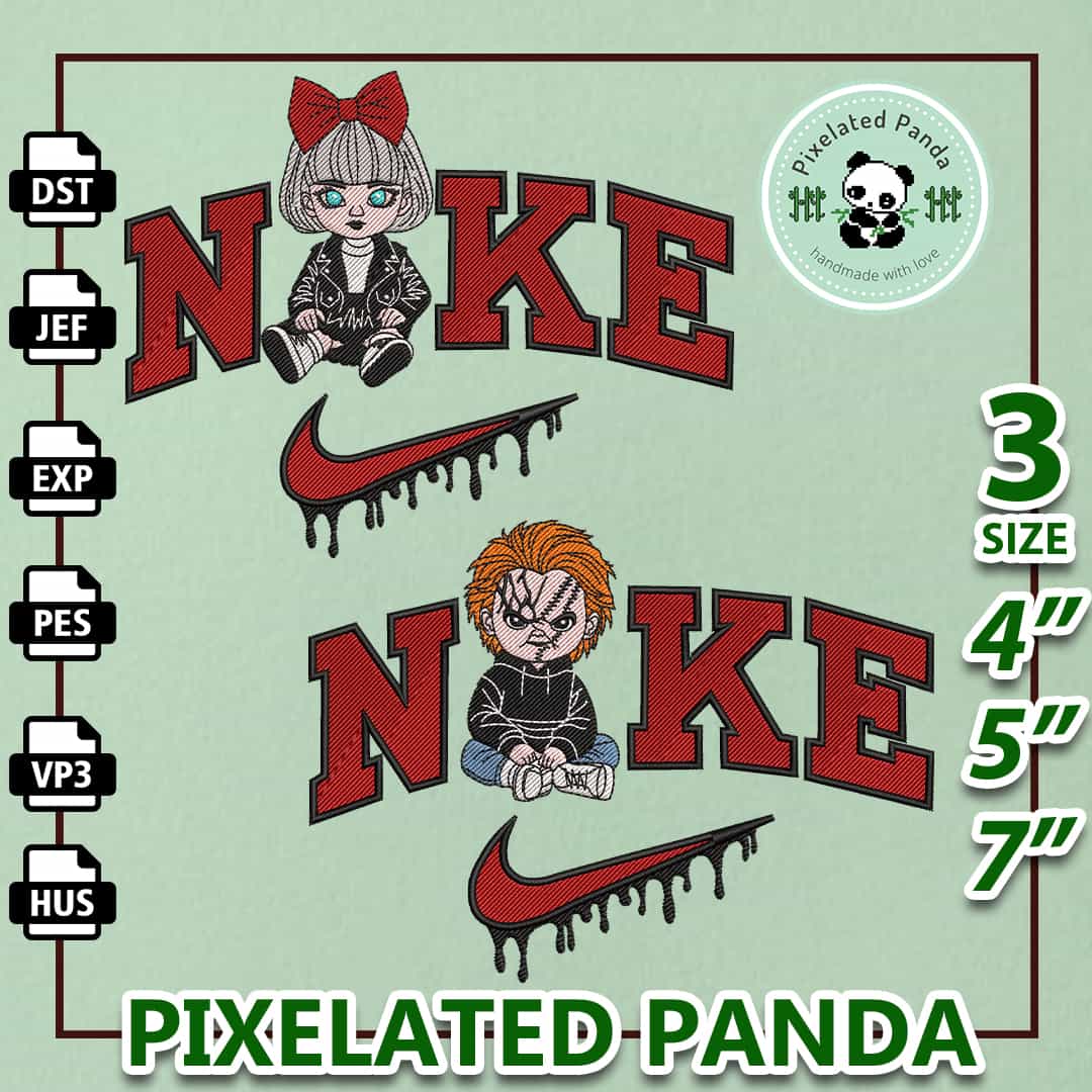 Nike Couple Chucky Embroidery Design, Gangster Couple Nike E | Inspire ...