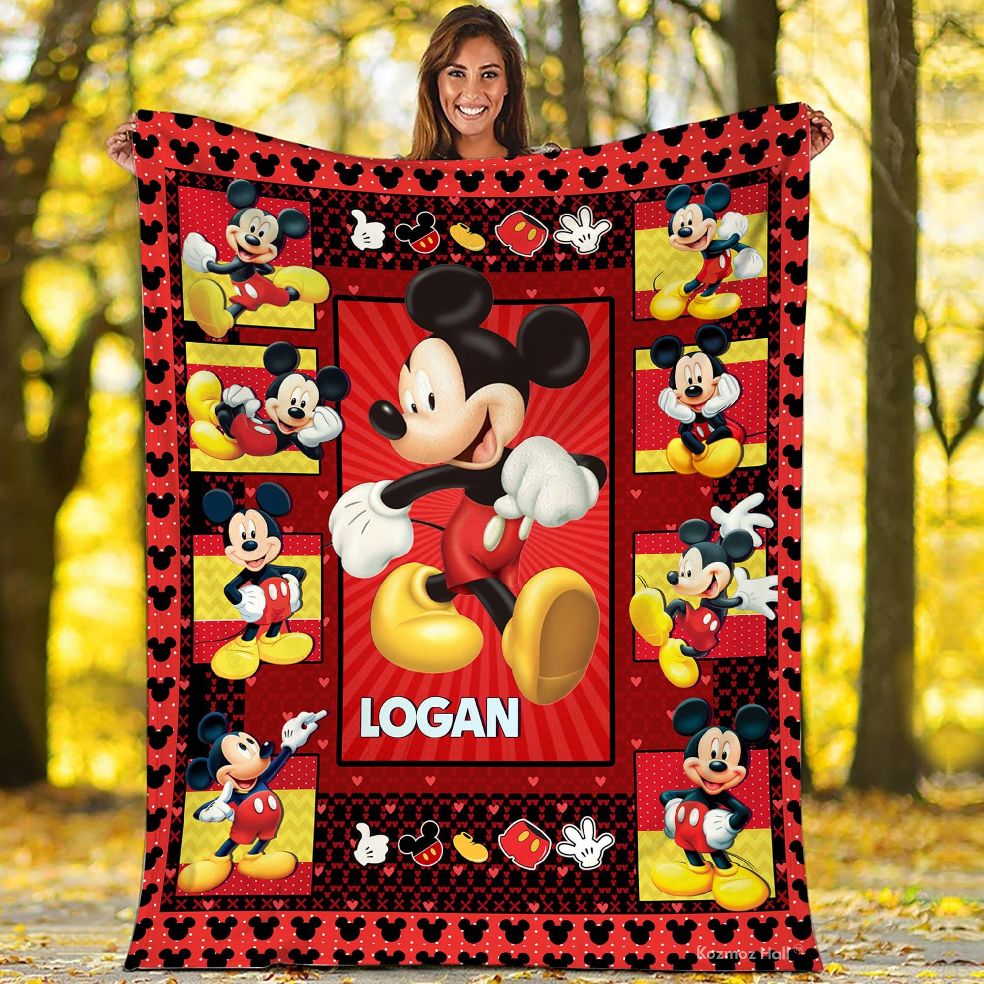 Personalized Mickey Mouse Blanket Mickey And Friends Blanke - Inspire ...