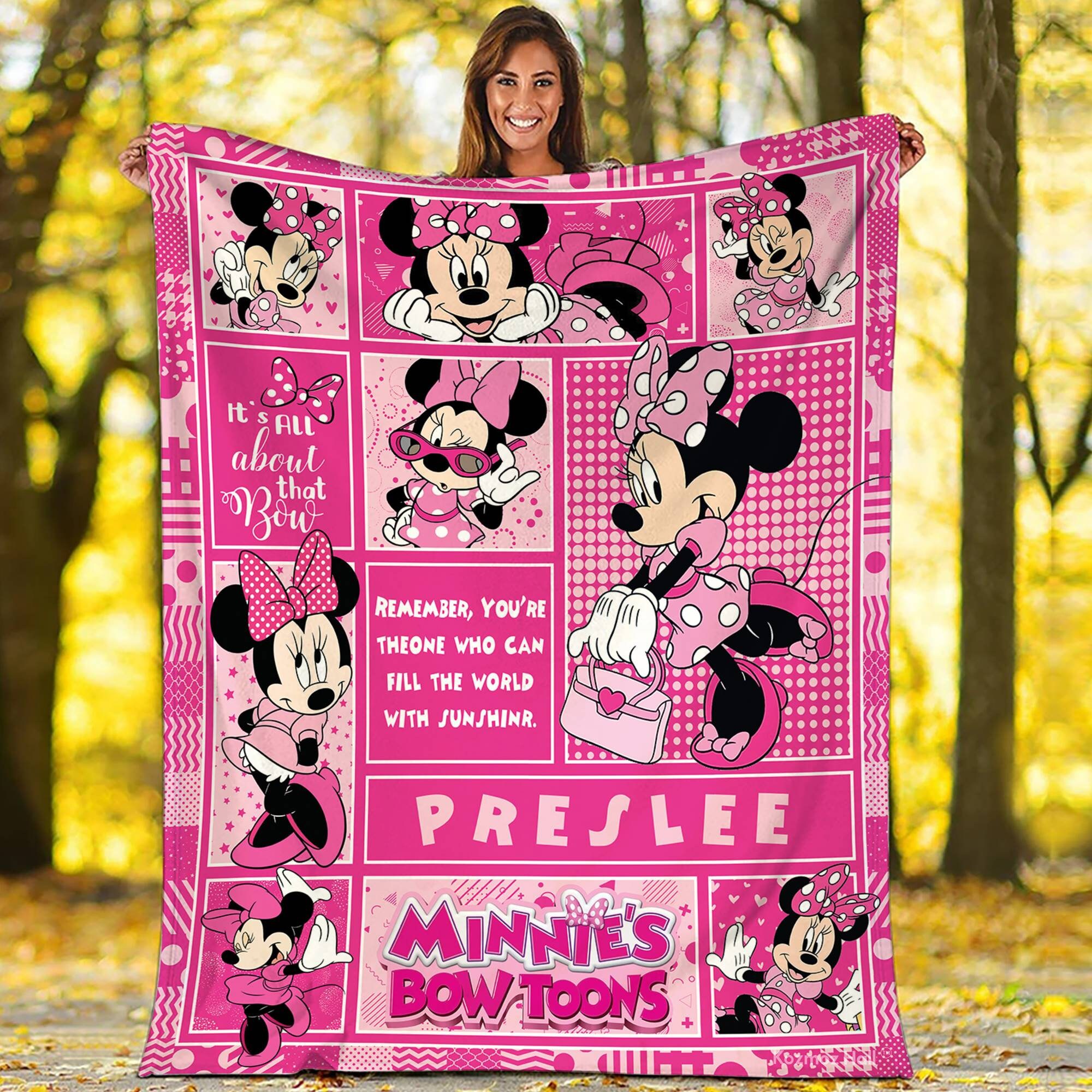 Personalized Minnie Mouse Blanket Minnie Mouse Fleece Blank - Inspire ...