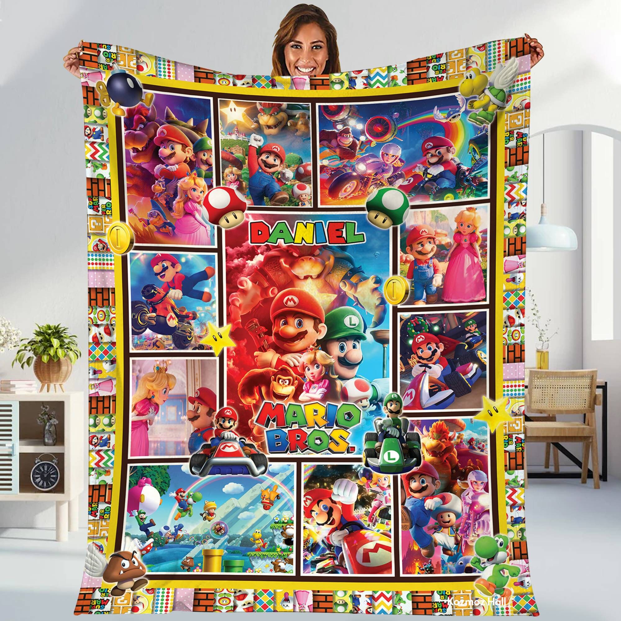 Super Mario Bros Movie Blanket Super Mario Birthday Fleece - Inspire Uplift