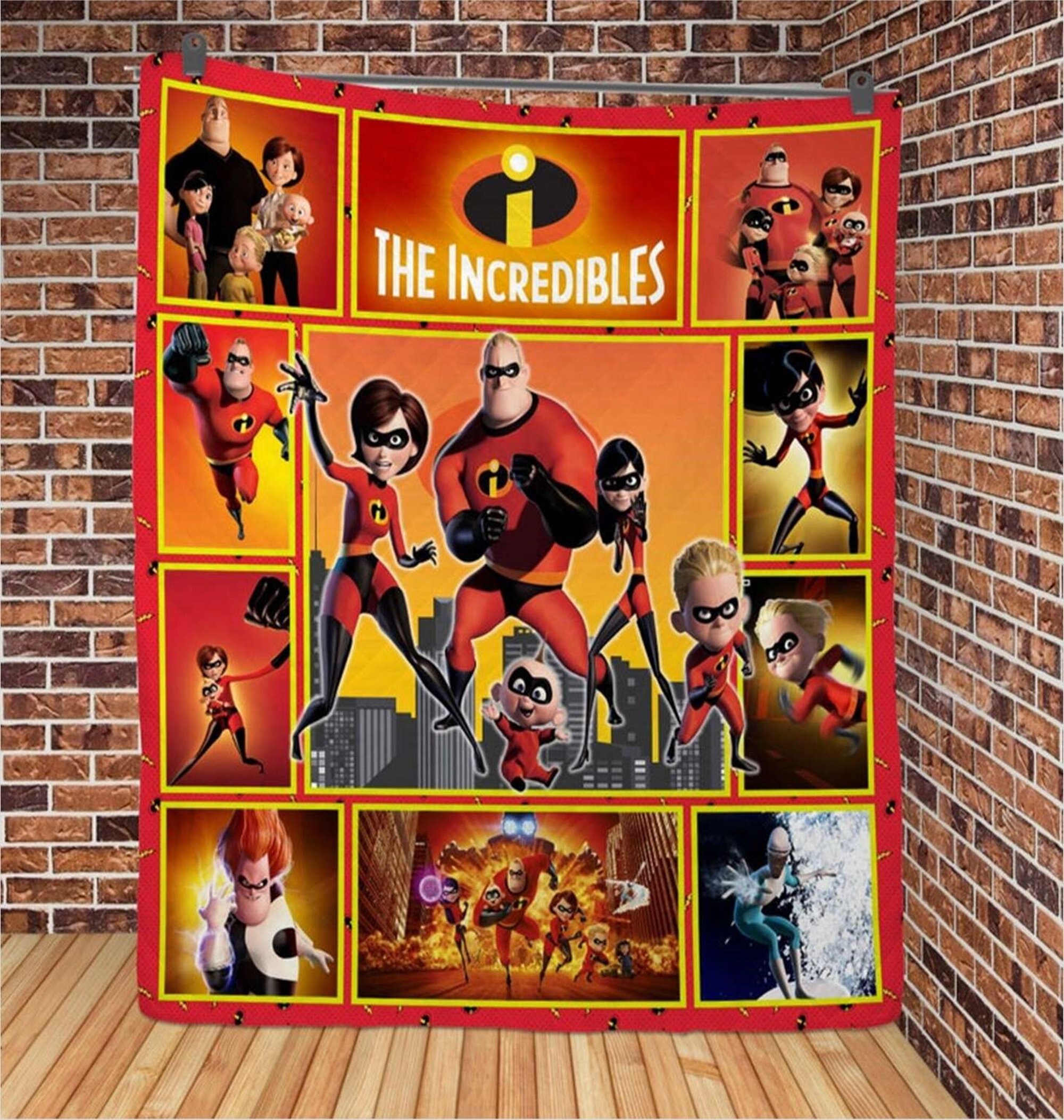 The Incredibles Fleece Blanket Bob Parr Helen Parr Elastigi - Inspire ...