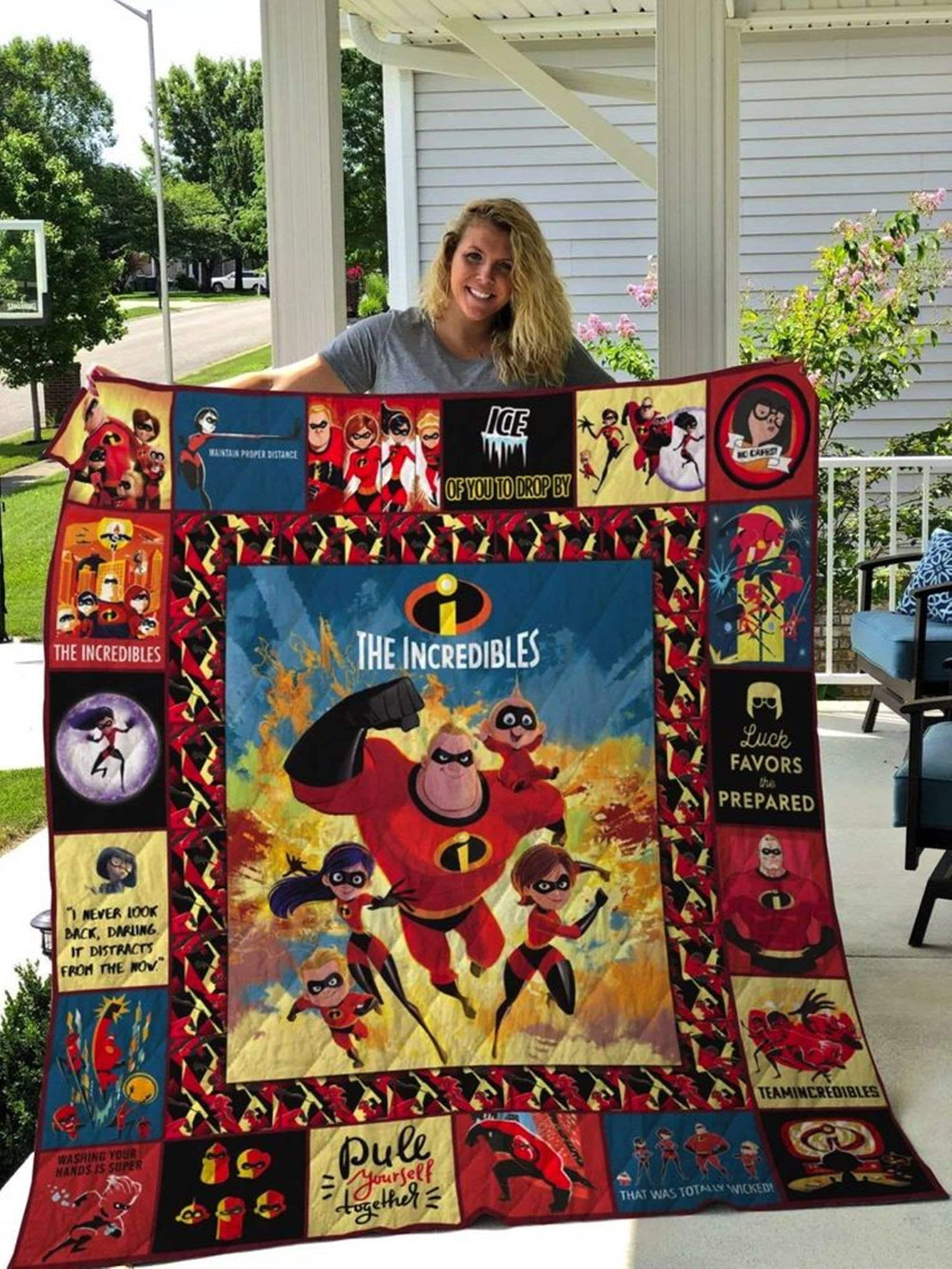 The Incredibles Fleece Blanket Mr Incredible Elastigirl Fle - Inspire ...