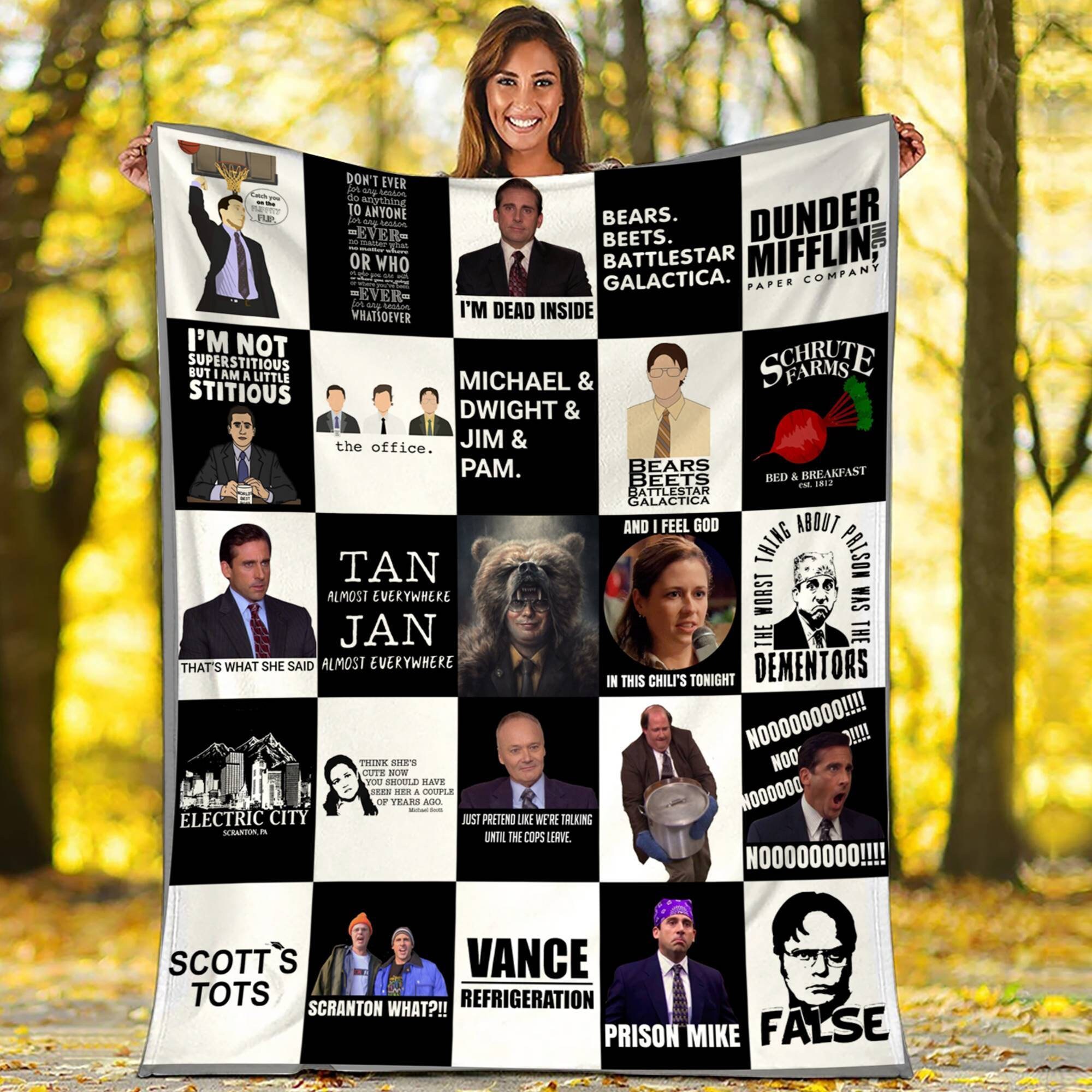 The Office Fleece Blanket, Michael Scott Dwight Schrute Blan - Inspire ...