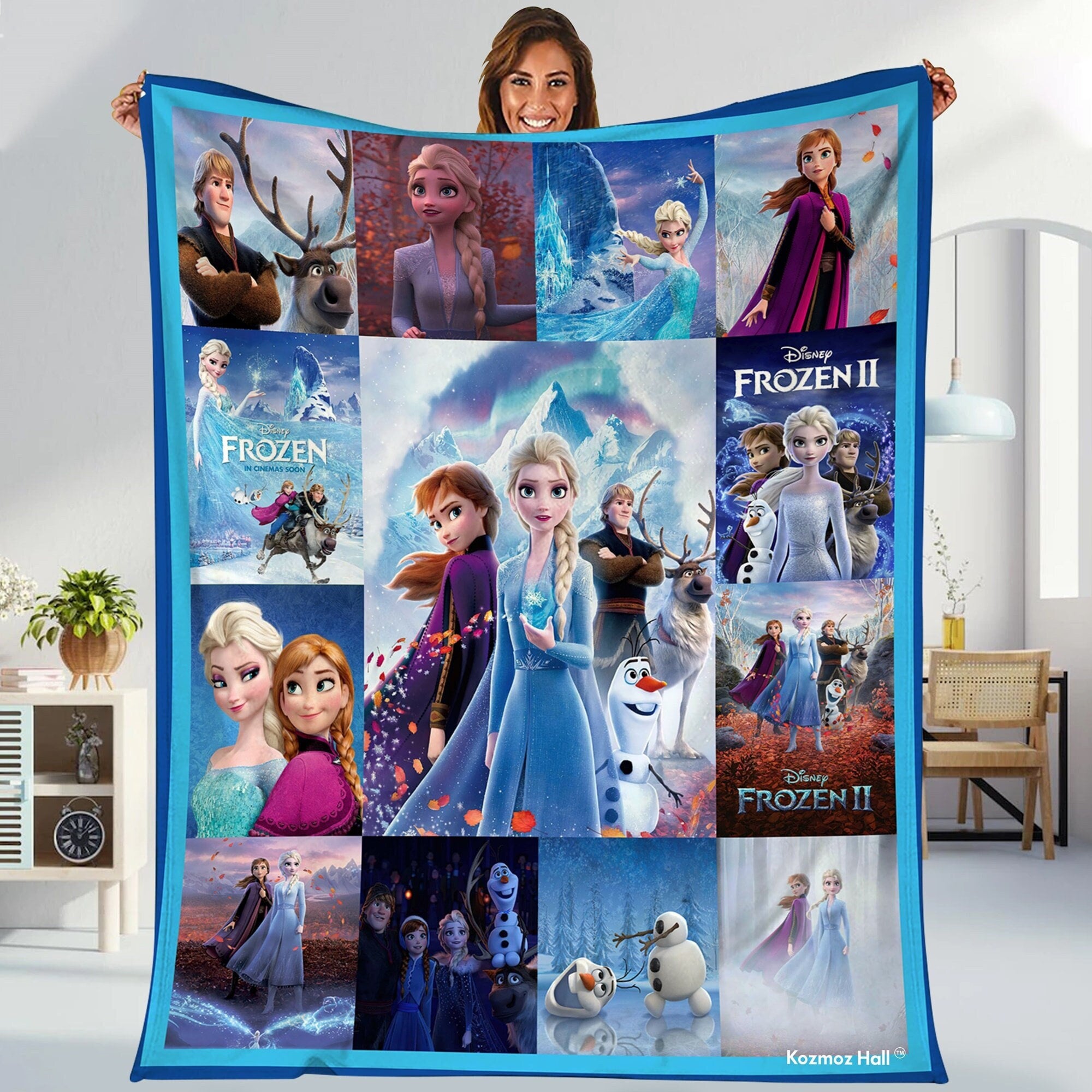 Frozen 2 Movie Blanket Elsa Princess Anna And Kristoff Olaf - Inspire ...