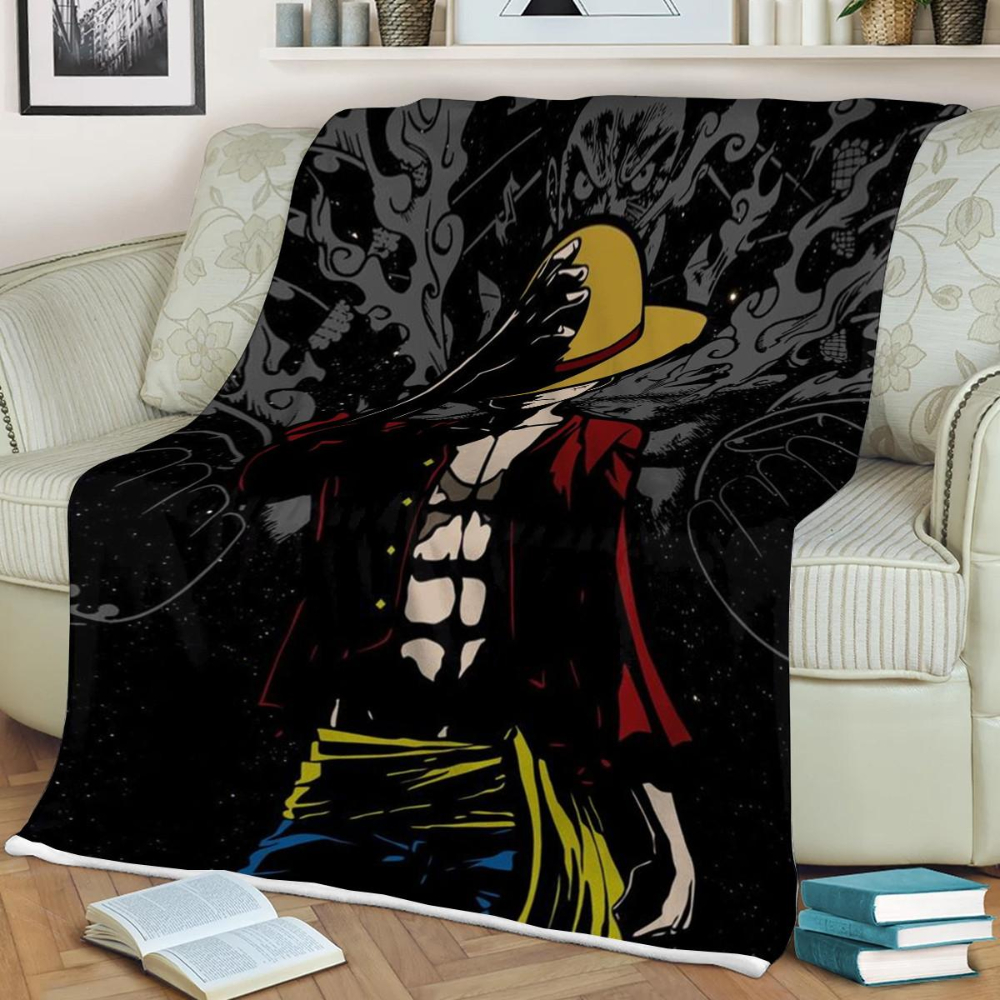 Monkey D. Luffy One Piece Anime Sherpa Fleece Quilt Blanket - Inspire ...