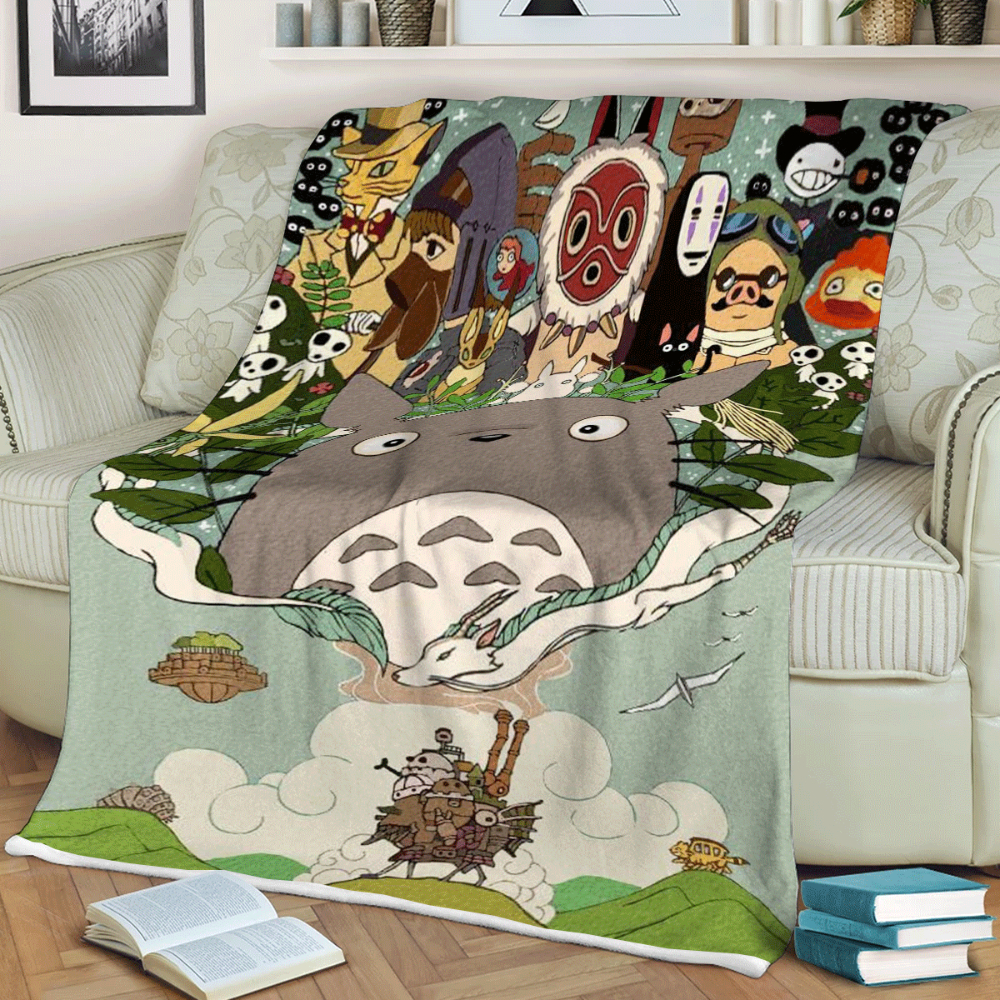 My Neighbor Totoro Studio Ghibli Anime Sherpa Fleece Quilt B - Inspire ...