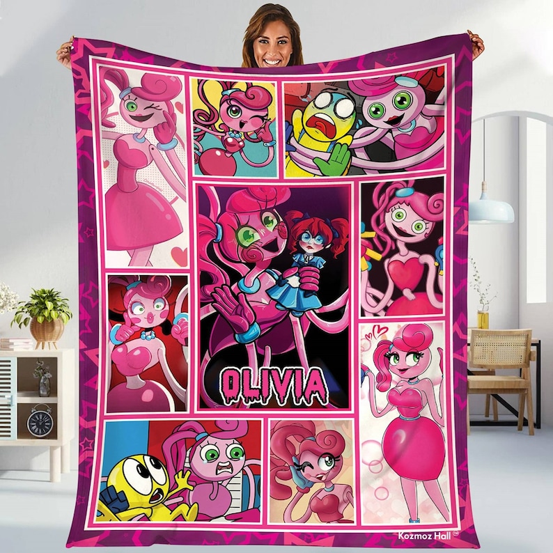Custom Poppy Playtime Fleece Blanket Mommy Long Legs Blanket - Inspire ...
