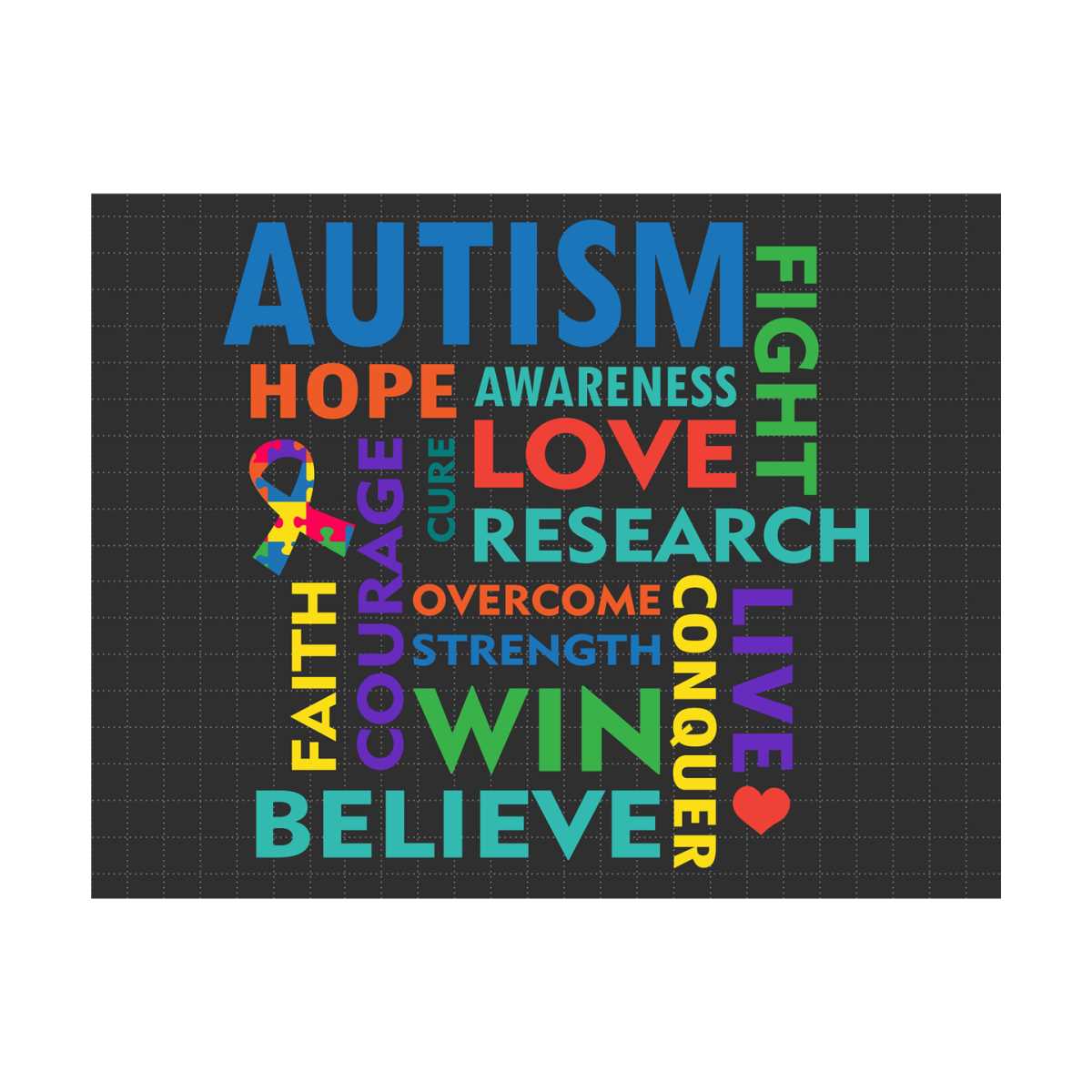 Autism Element Svg, Autism Support Svg | Inspire Uplift