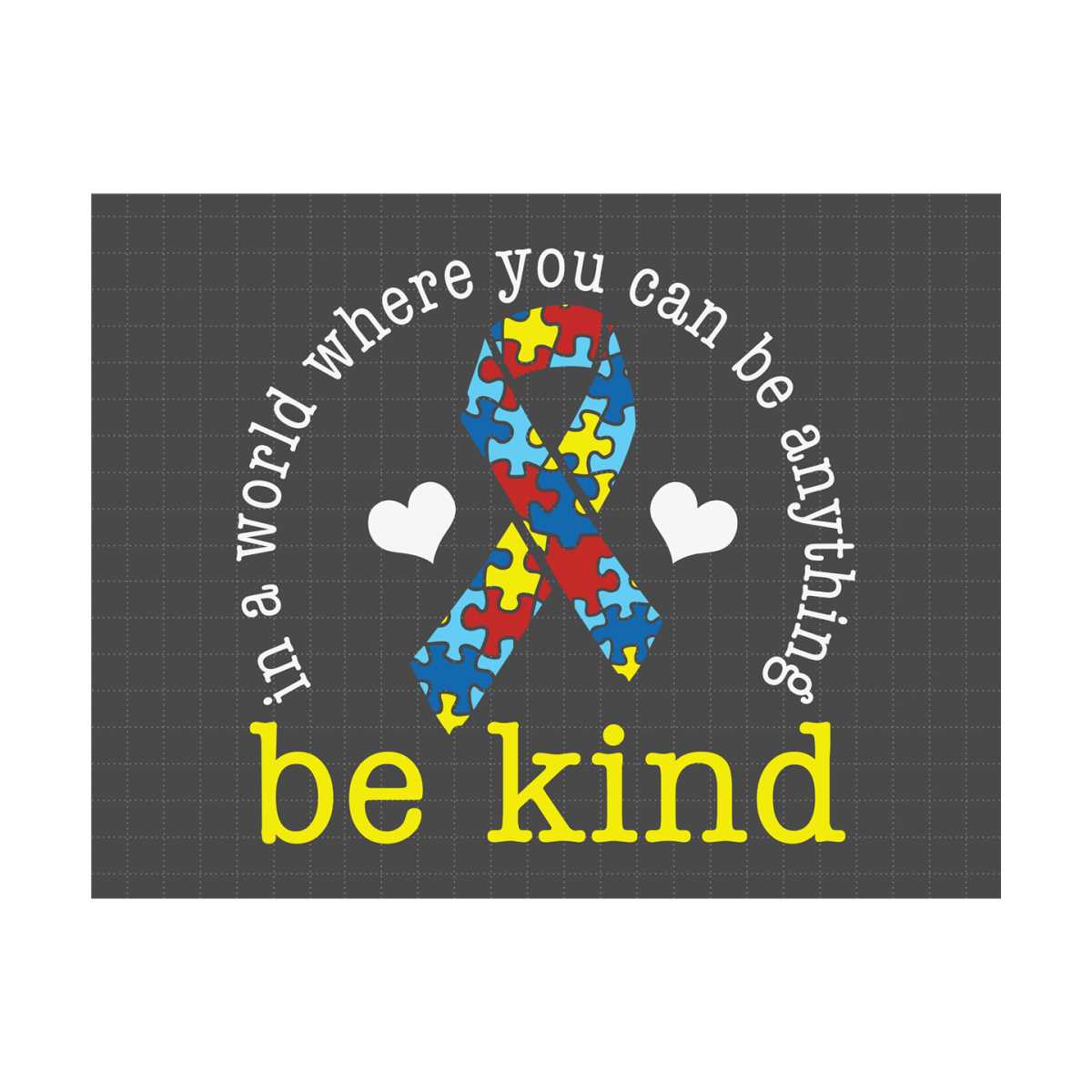 Be Kind Autism Ribbon Svg, Puzzle Piece Svg | Inspire Uplift