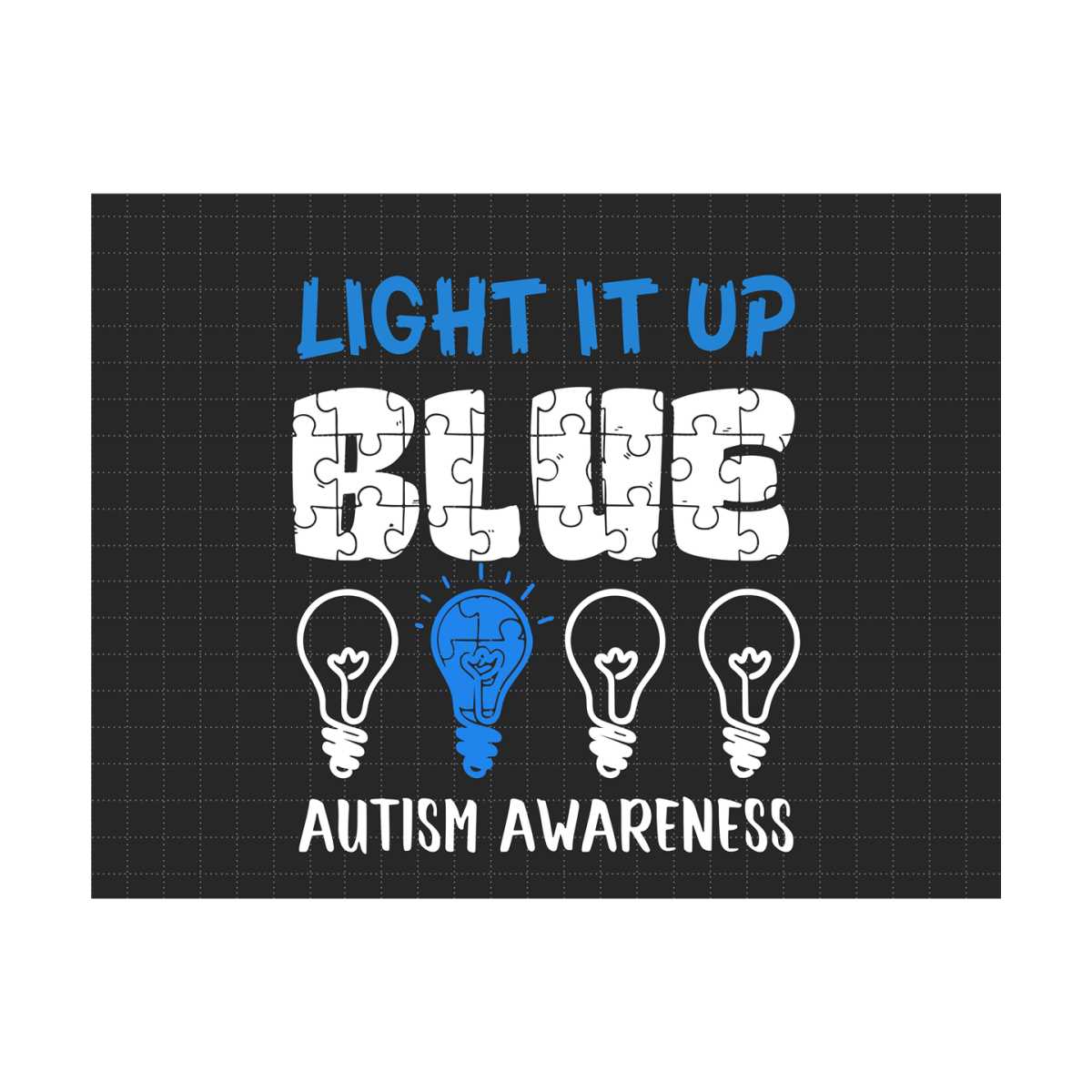 Light It Up Blue For Autism Svg, Autism Light Bulb Svg | Inspire Uplift
