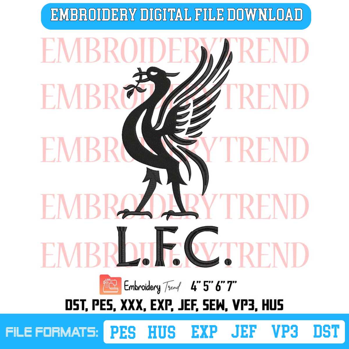 Liverpool FC Logo Embroidery, Football Embroidery, Sport Emb | Inspire ...