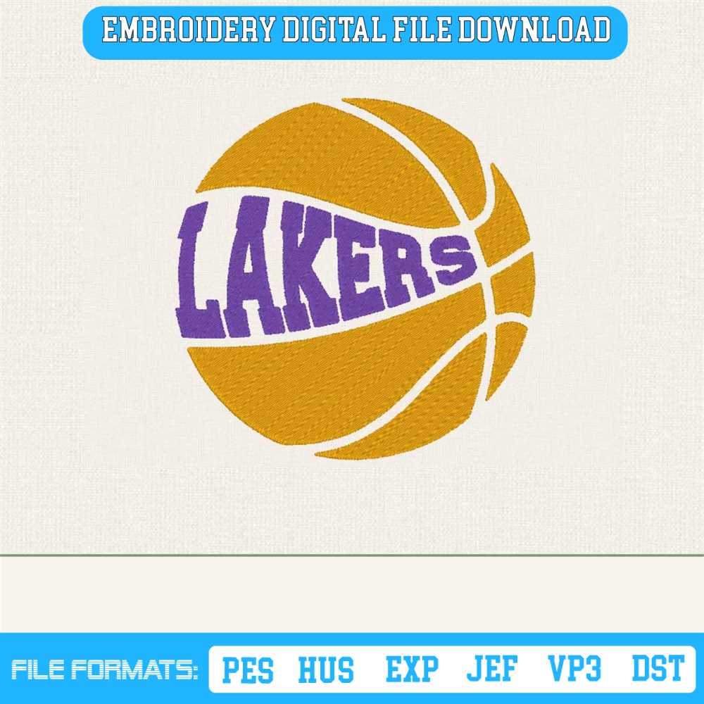 Lakers Basketball logo machine embroidery design files downl - Inspire ...