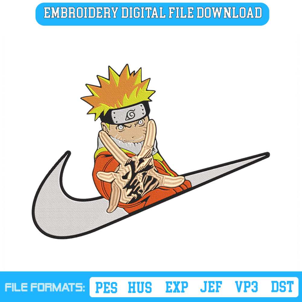 Nike x Naruto Childhood Embroidery Designs File, Nike Machin | Inspire ...