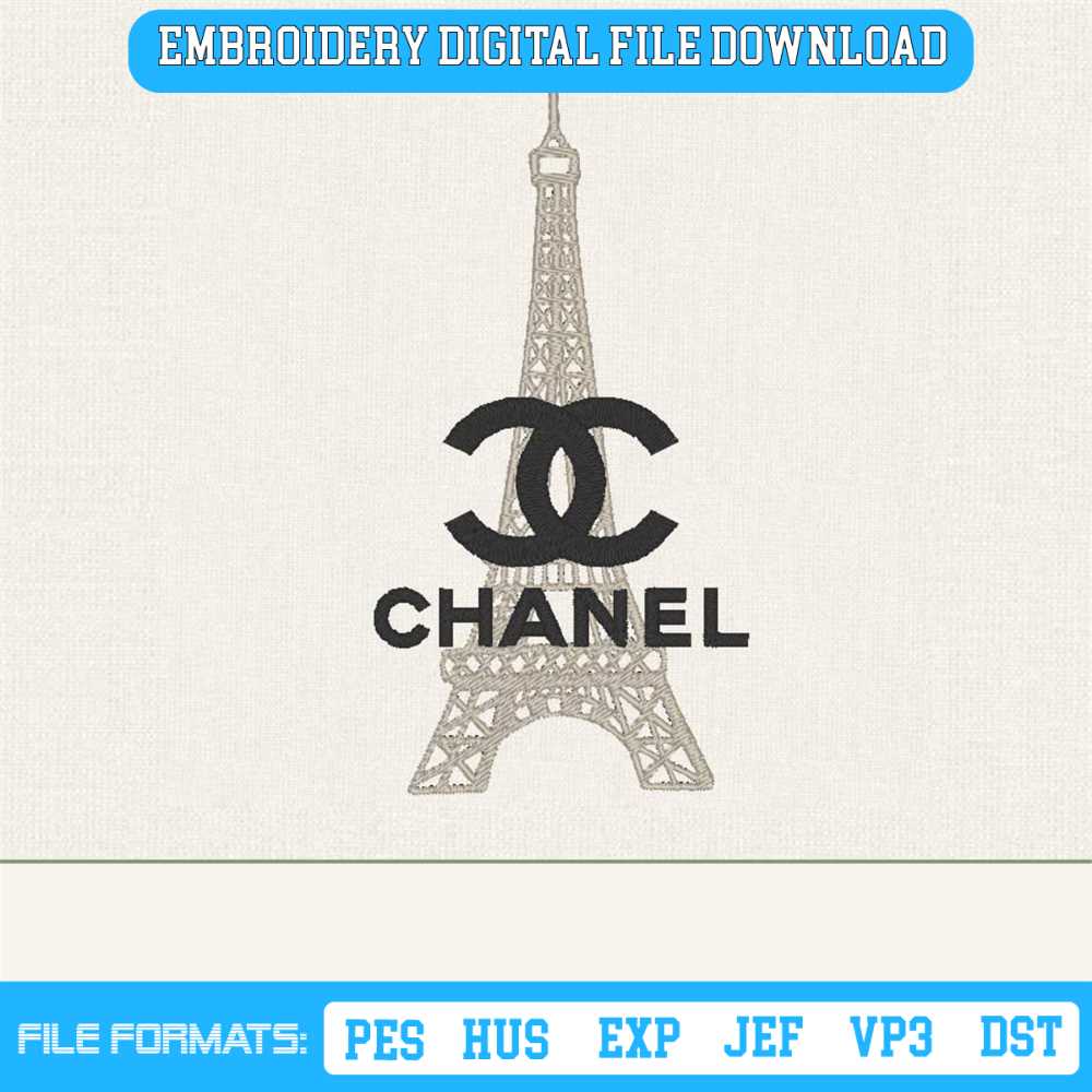 Chanel Eiffel Tower logo machine embroidery designs - Inspire Uplift