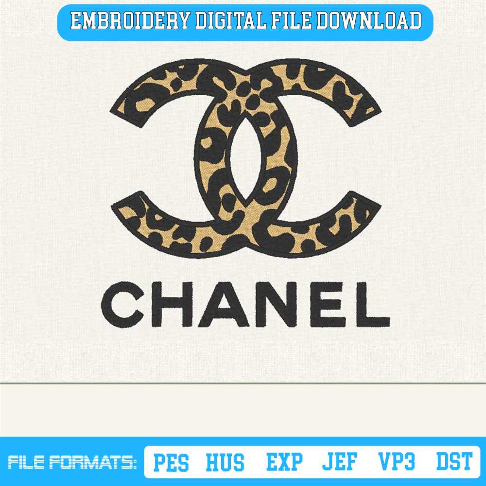 Chanel logo leopard pattern machine embroidery design new | Inspire Uplift