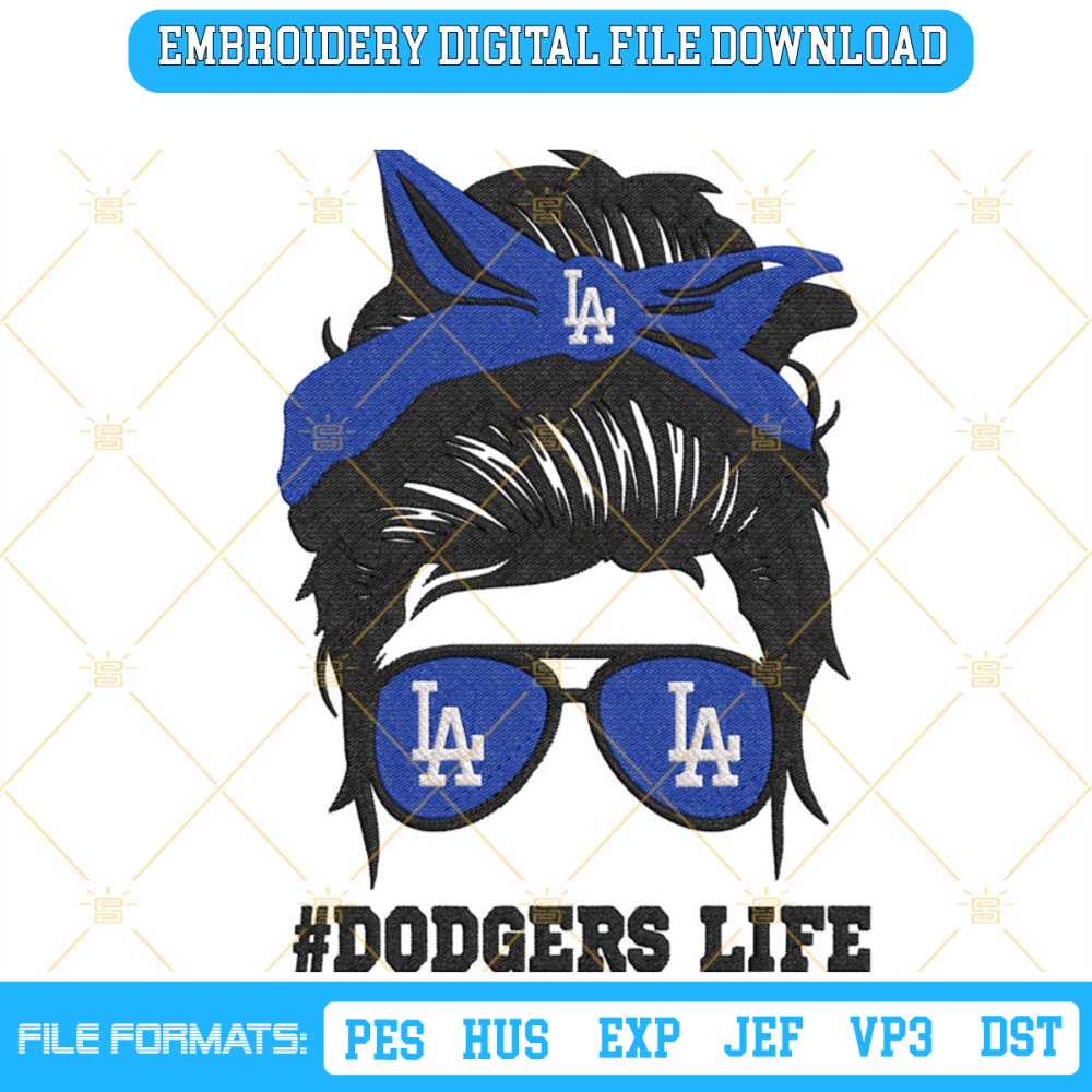 Dodgers Life Girl Embroidery Designs, Dodgers Baseball Fan M | Inspire ...