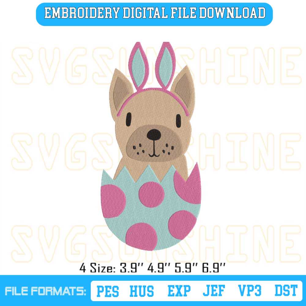 Easter Eggs Bunny Dog Machine Embroidery Design File | Inspire Uplift
