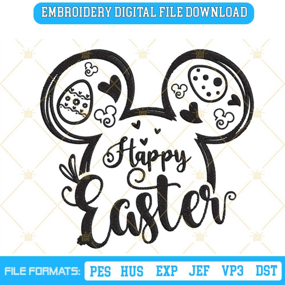 Happy Easter Mickey Mouse Ears Embroidery Design, Disney Eas | Inspire ...