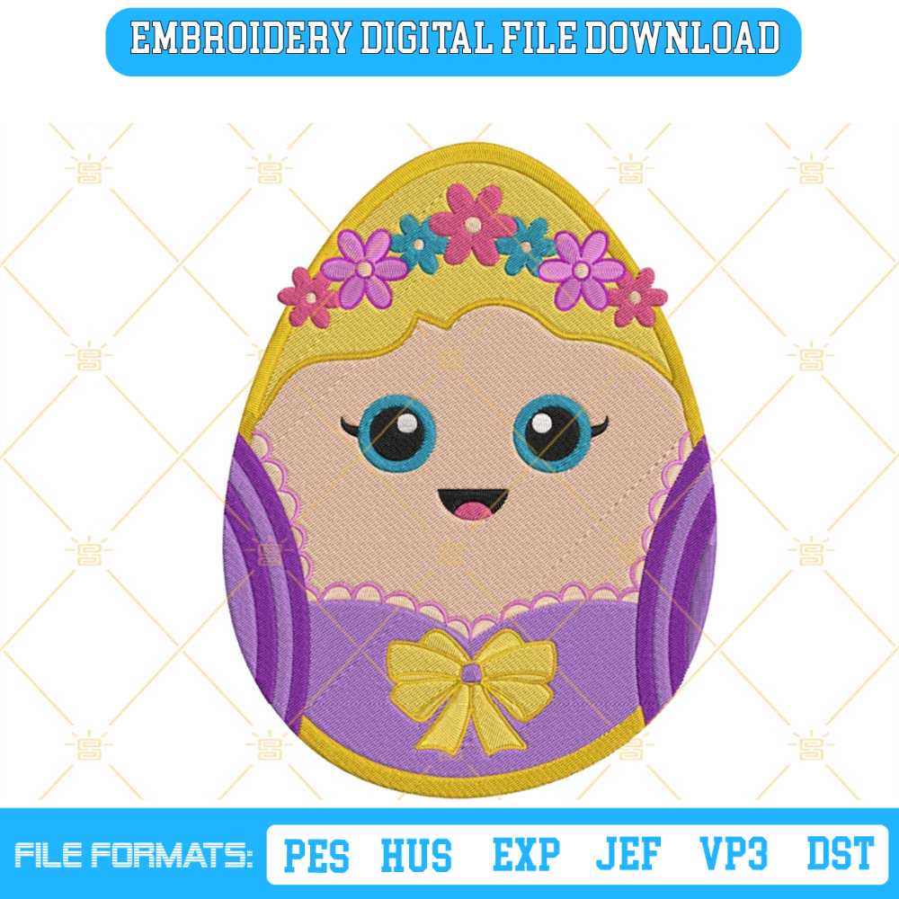 Rapunzel Easter Egg Embroidery Design, Princess Easter Day E - Inspire ...
