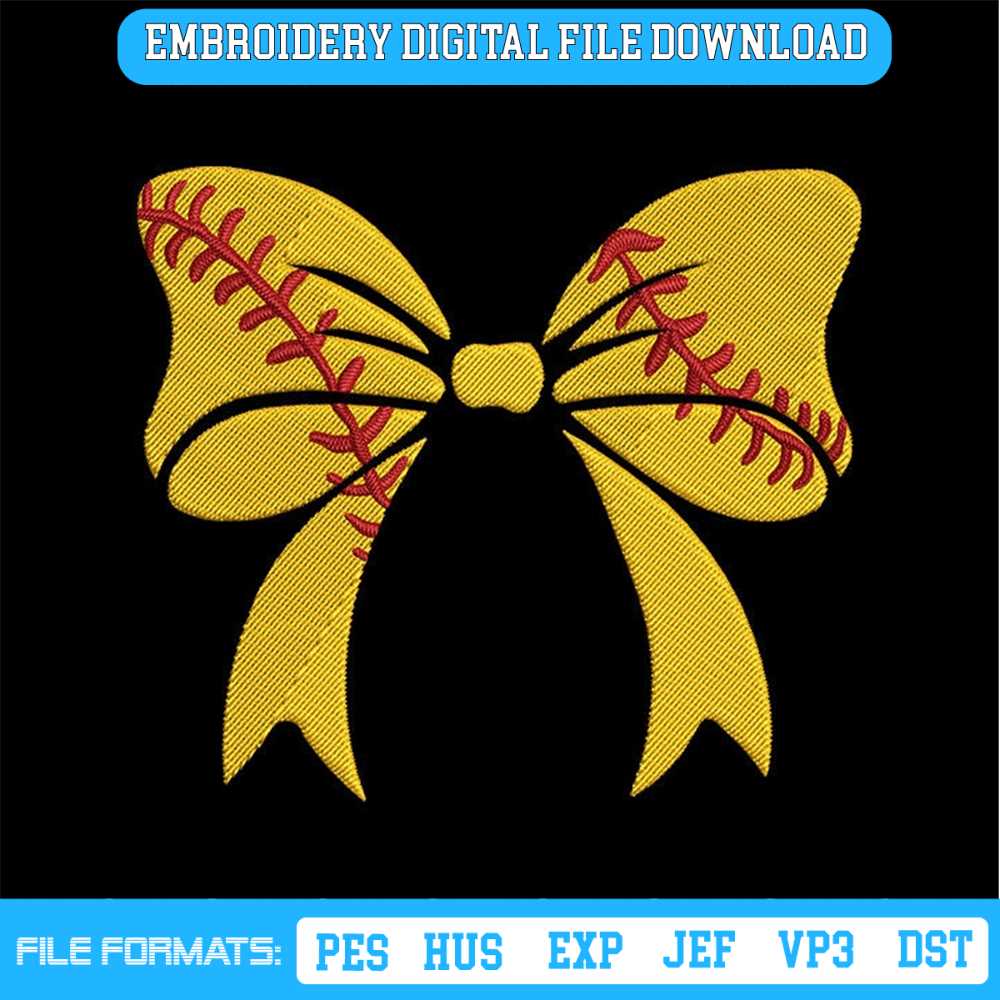 Softball bow embroidery designs, Softball bow embroidery pat | Inspire ...
