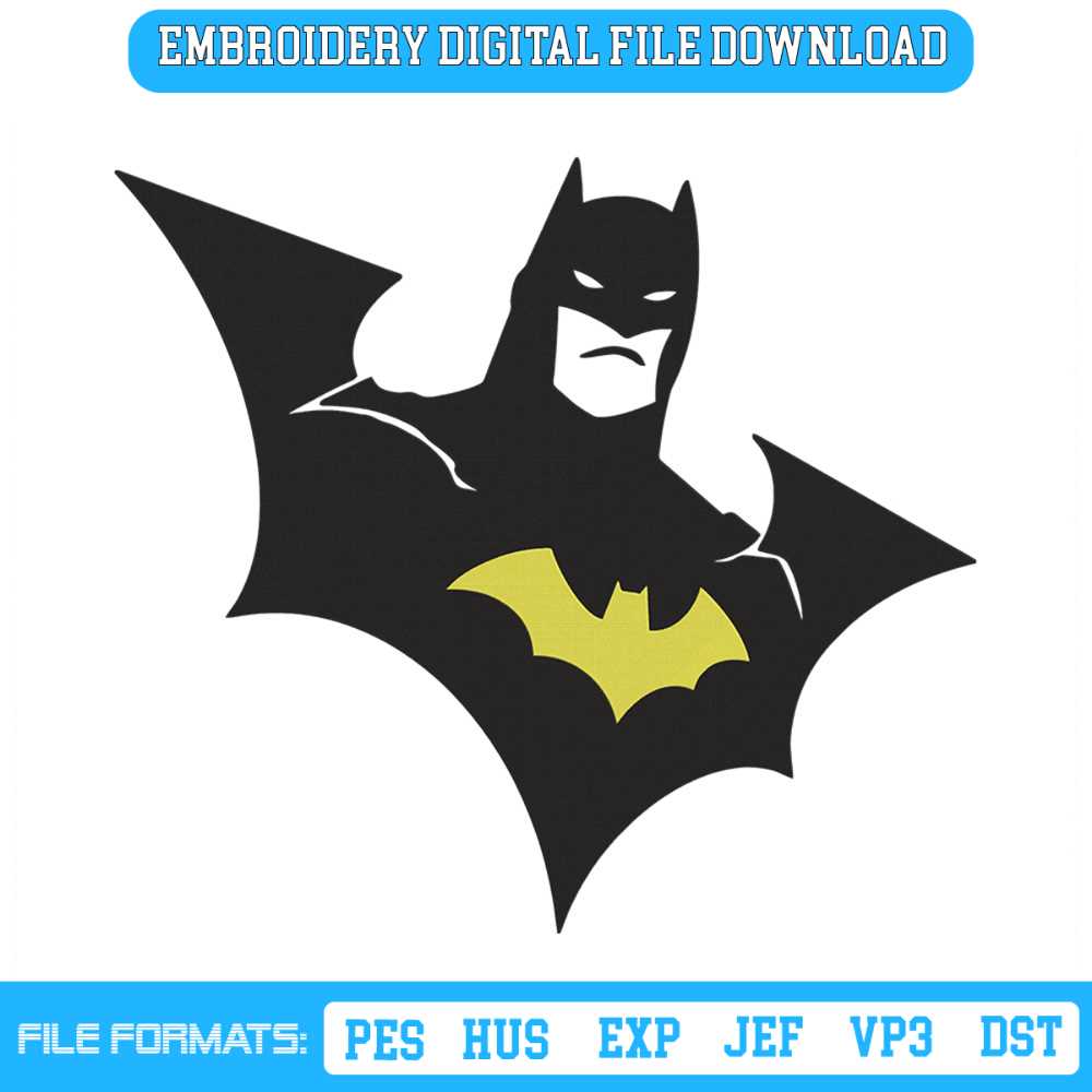 Batman Logo Bat Embroidery Designs File, DC Comics Machine | Inspire Uplift