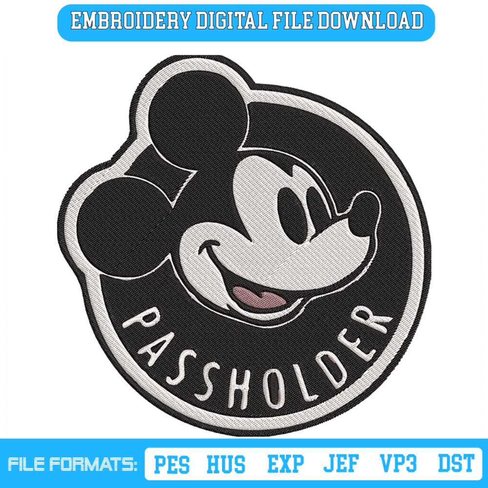 Mickey Head Logo Embroidery Designs File, Disney Mickey | Inspire Uplift