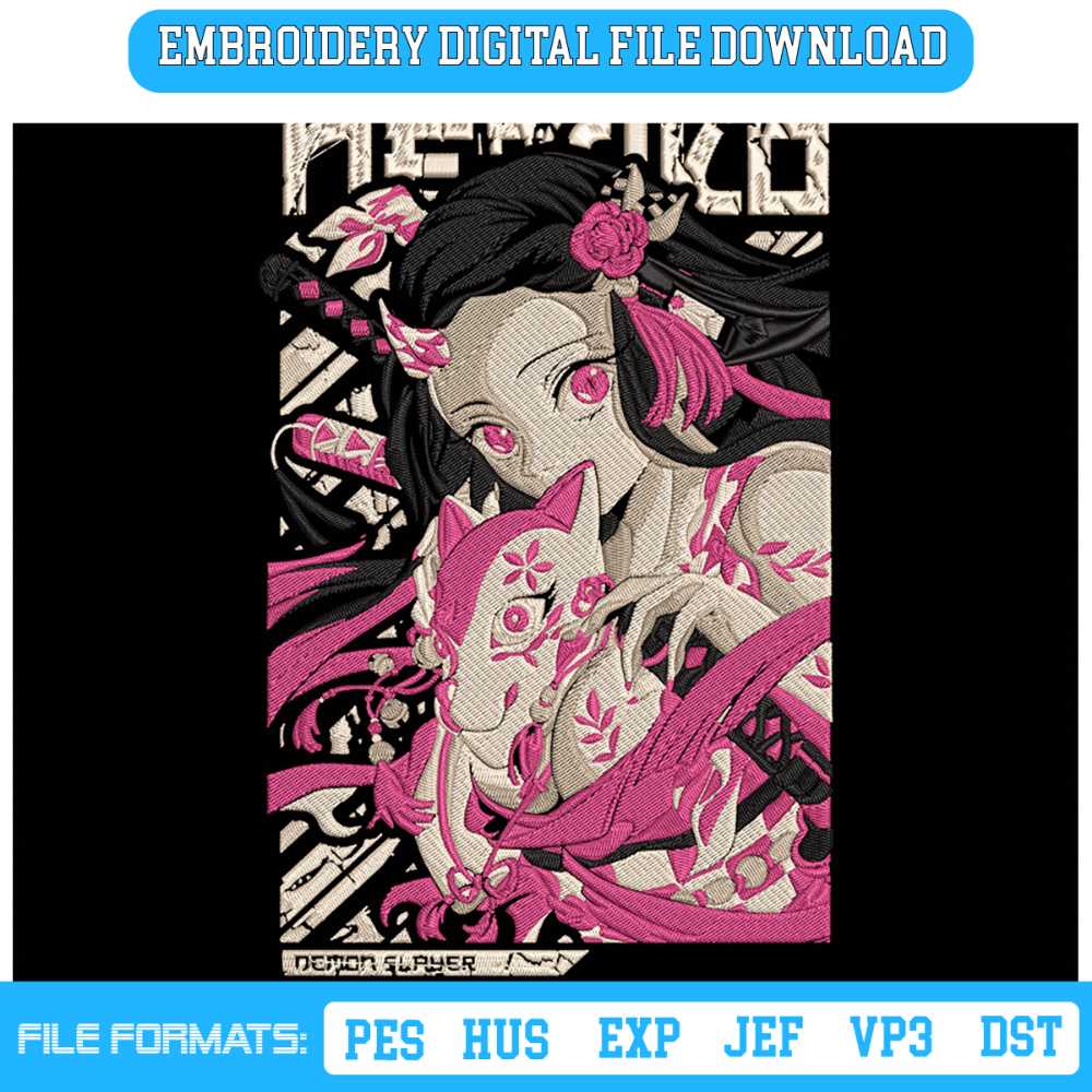 Kamado Nezuko Beauty Embroidery Designs File | Inspire Uplift