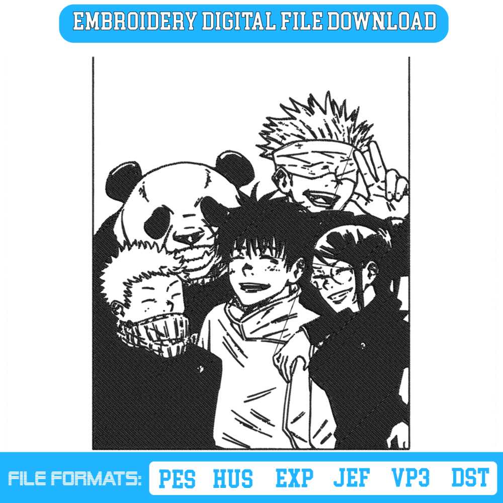Jujutsu Kaisen Manga Character Embroidery Designs File | Inspire Uplift