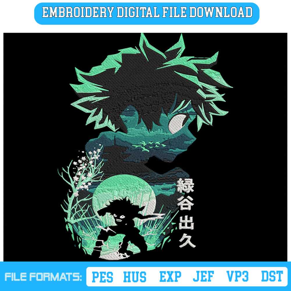 Anime Hero Deku Embroidery Designs File - Inspire Uplift