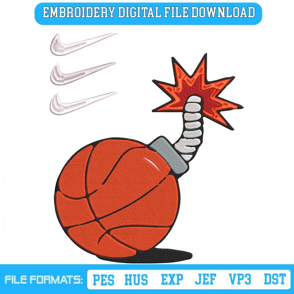 Nike Basketball Bomb Embroidery Designs File Nike Machine Em | Inspire ...