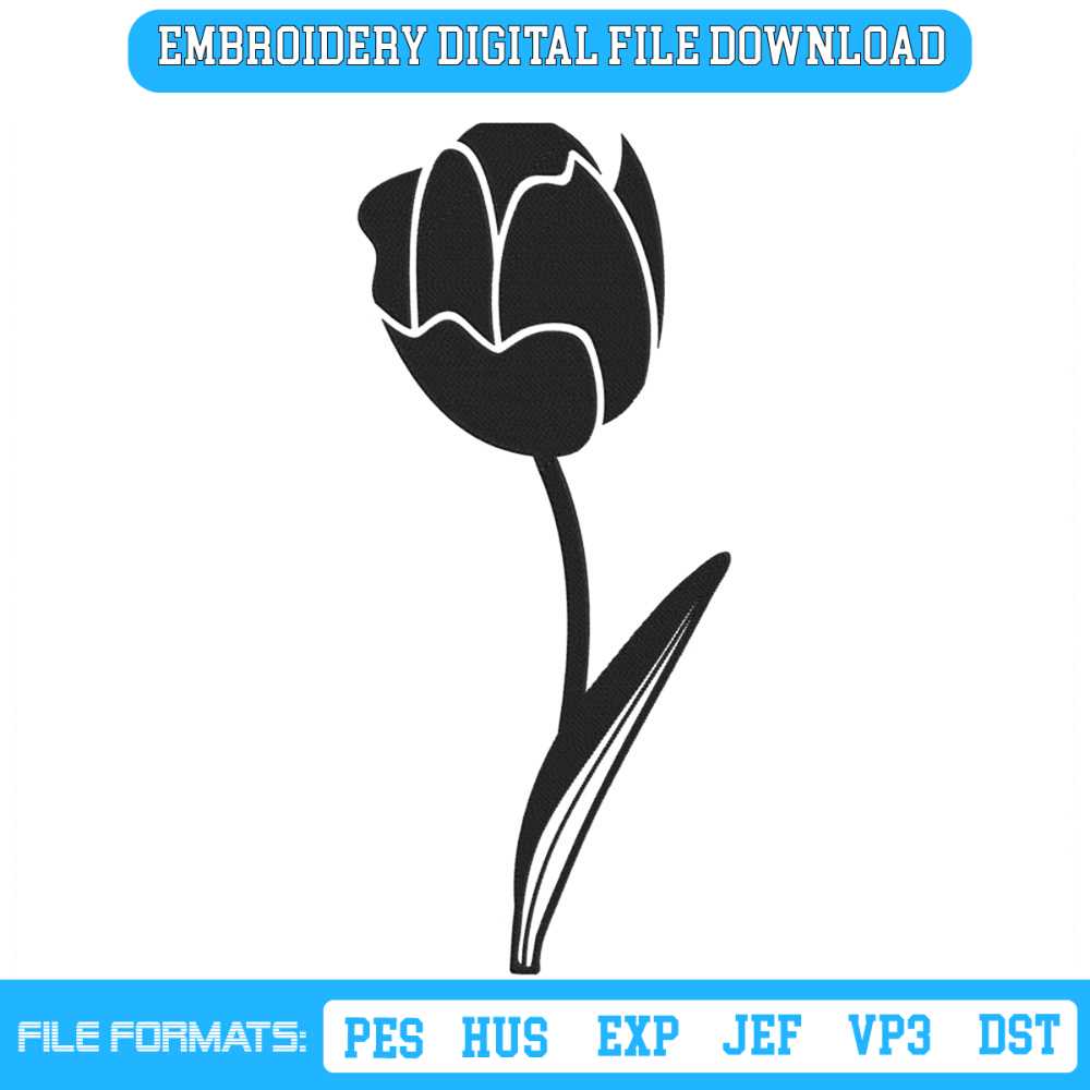 Tulip Flower Embroidery Designs File, Flower Machine Embroid | Inspire ...