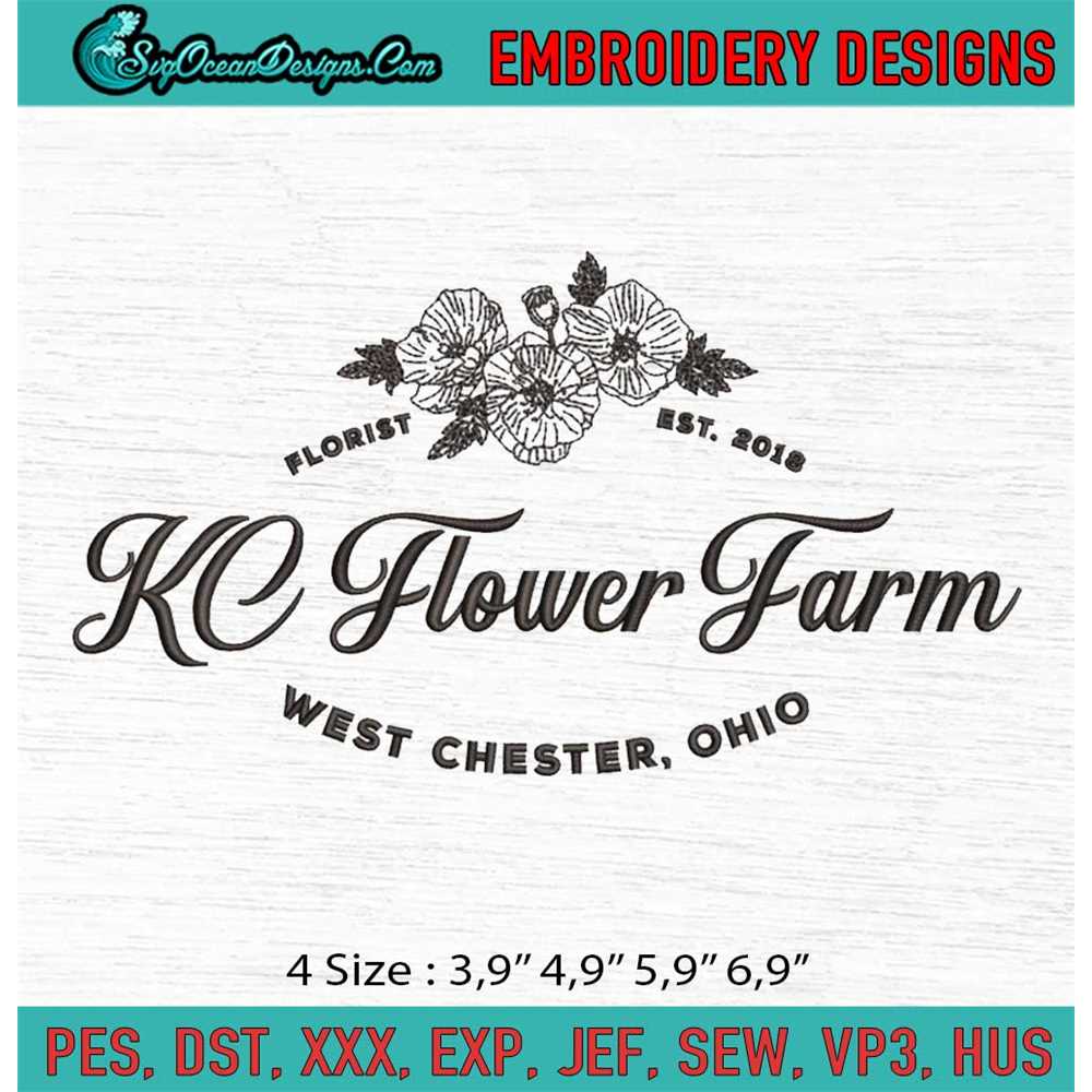 KC Flower Farm Machine Embroidery Digitizing Design File | Inspire Uplift
