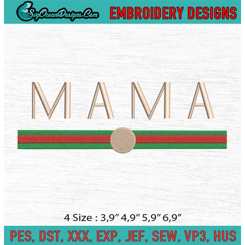 MaMa Logo Machine Embroidery Digitizing Design File | Inspire Uplift