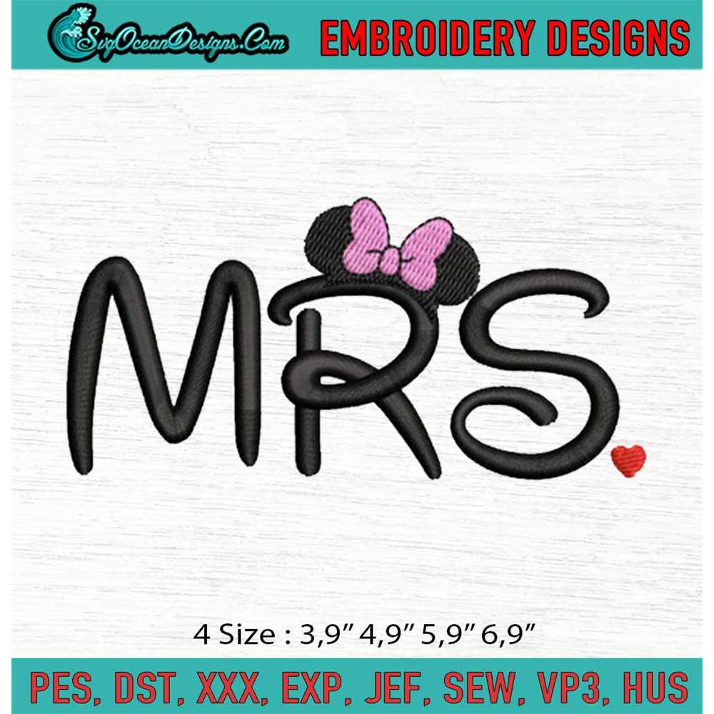 Mrs Minnie Mouse Disney Machine Embroidery Digitizing Design | Inspire ...