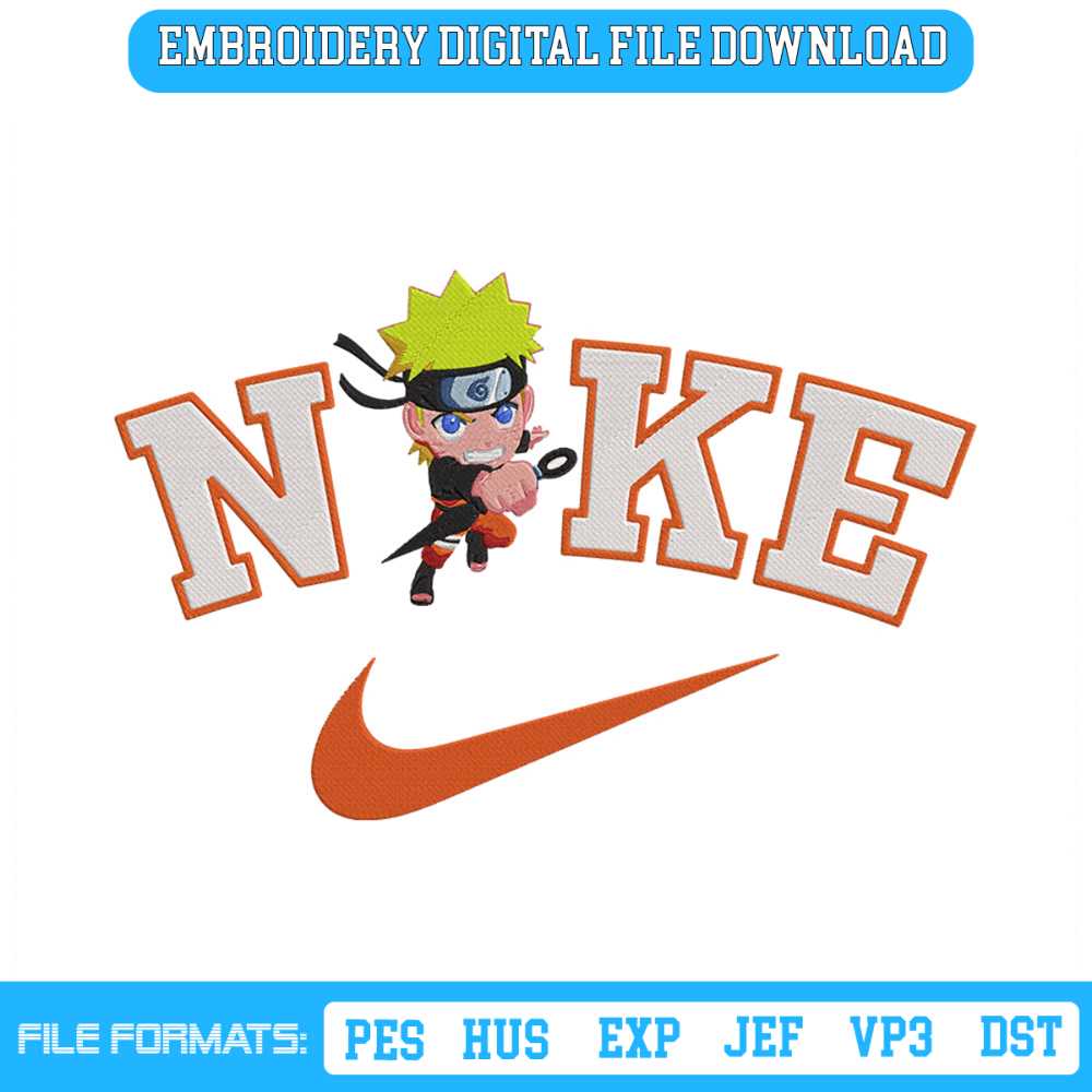 Nike Chibi Naruto Shippuden Attack Embroidery Designs File N | Inspire ...