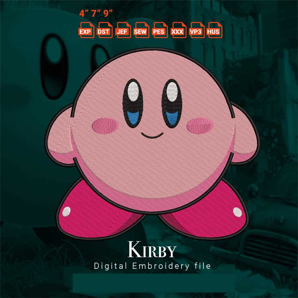 Digital Embroidery Kirby Character | Inspire Uplift