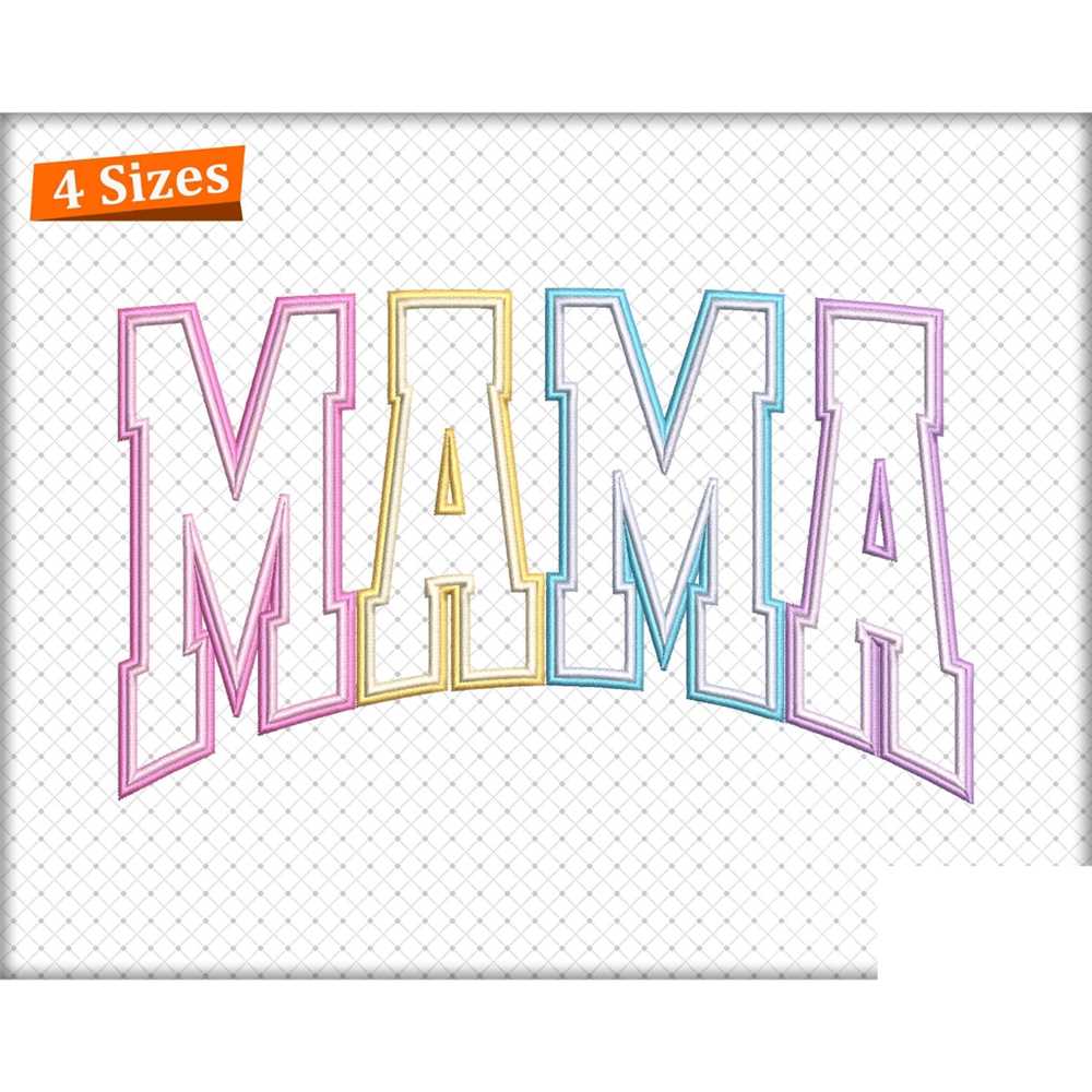 Mama Applique Embroidery Design, Curved Mama Repositional Ho | Inspire ...