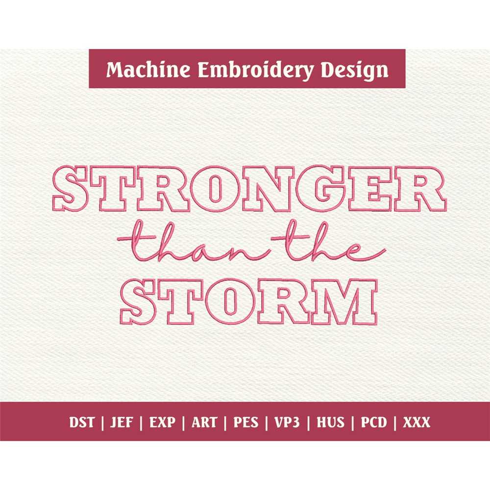 Stronger than the storm Embroidery Design, Stronger than the | Inspire ...